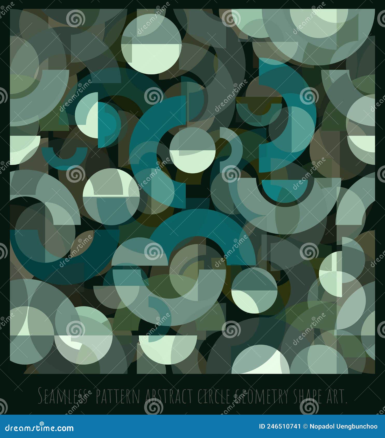 Seamless Pattern Abstract Circle Geometry Shape Art Stock Illustration ...