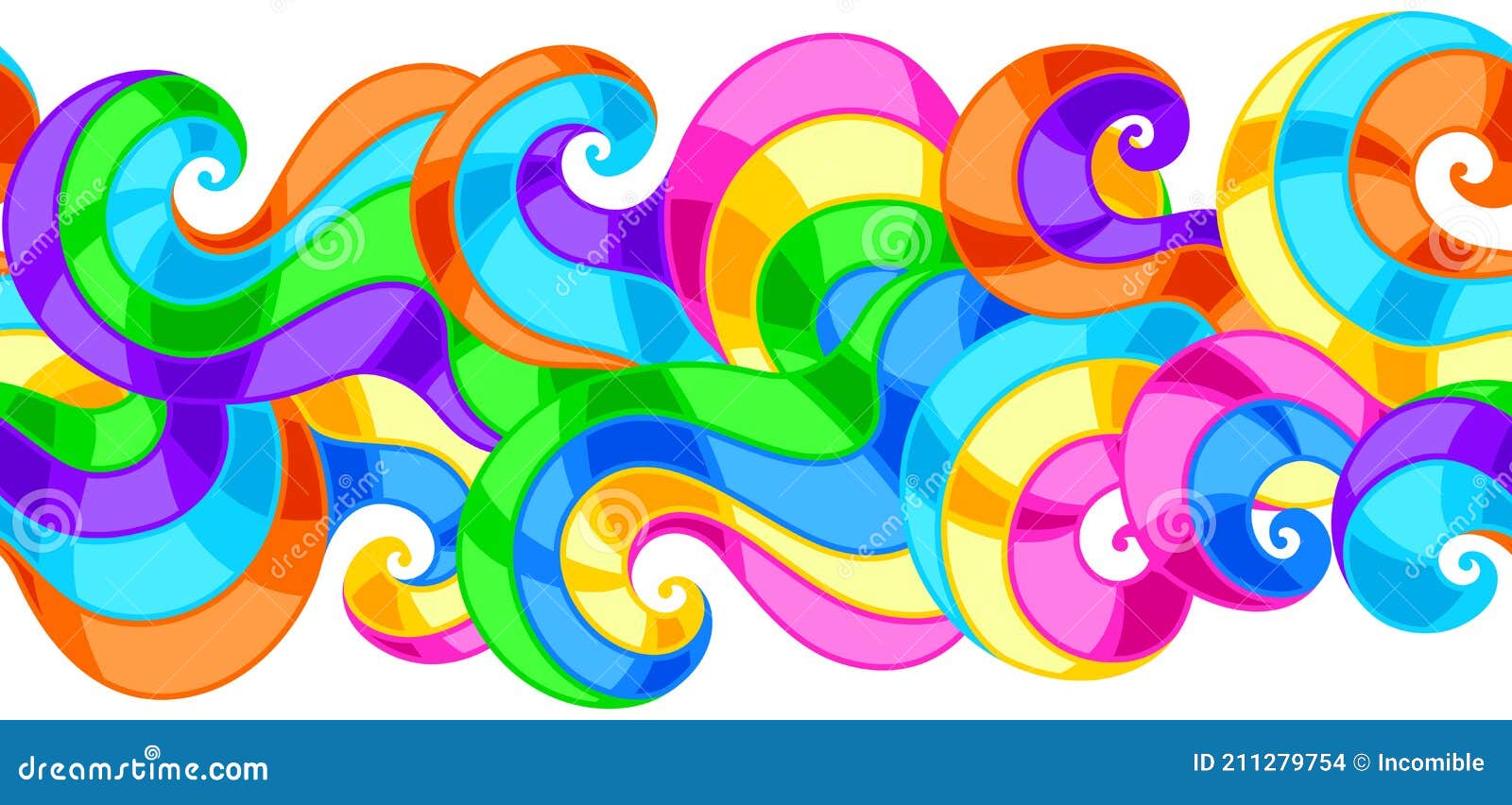Seamless Pattern with Abstract Colored Swirls. Stock Vector ...