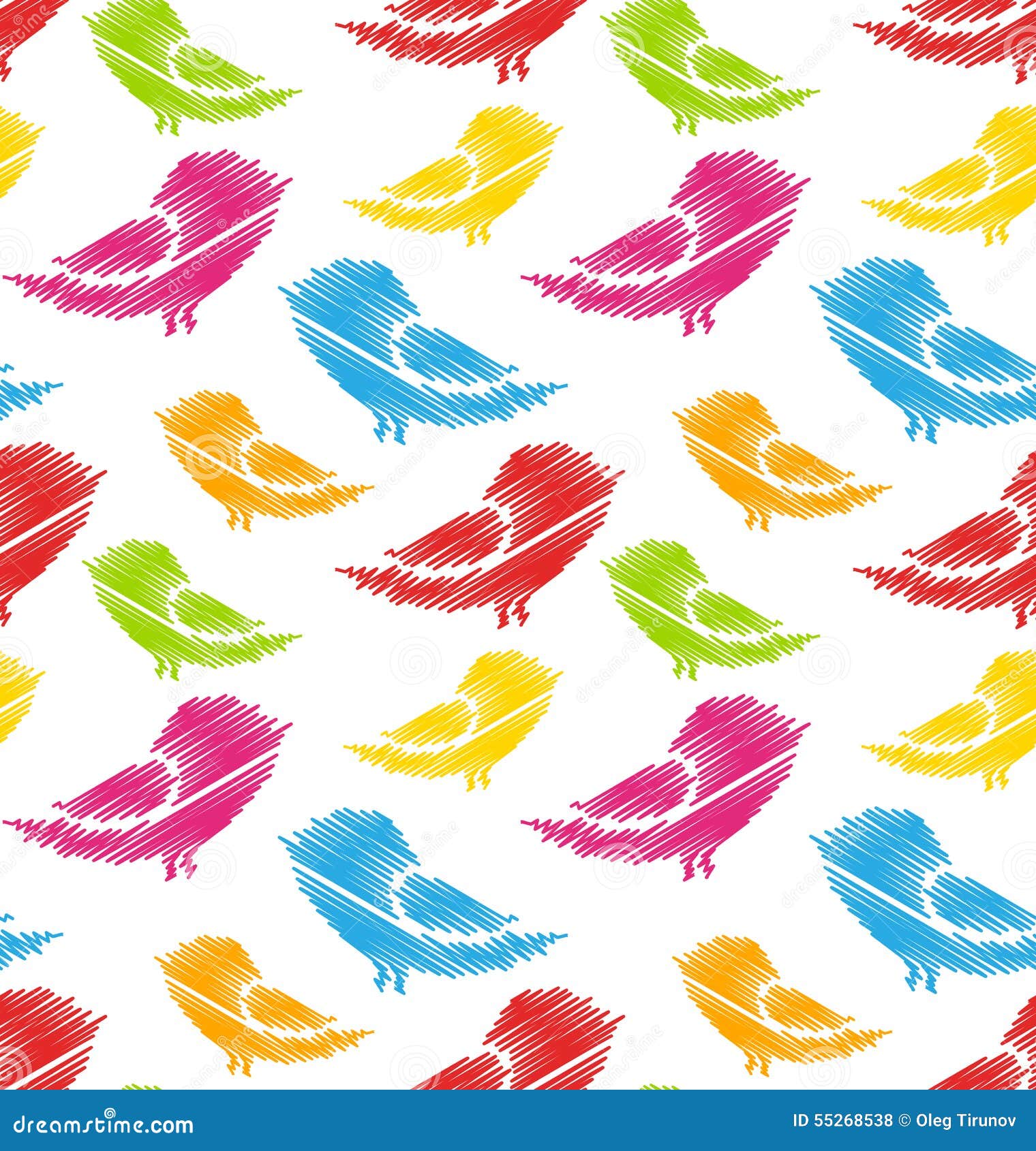 Seamless Pattern with Abstract Colorful Birds Stock Vector ...