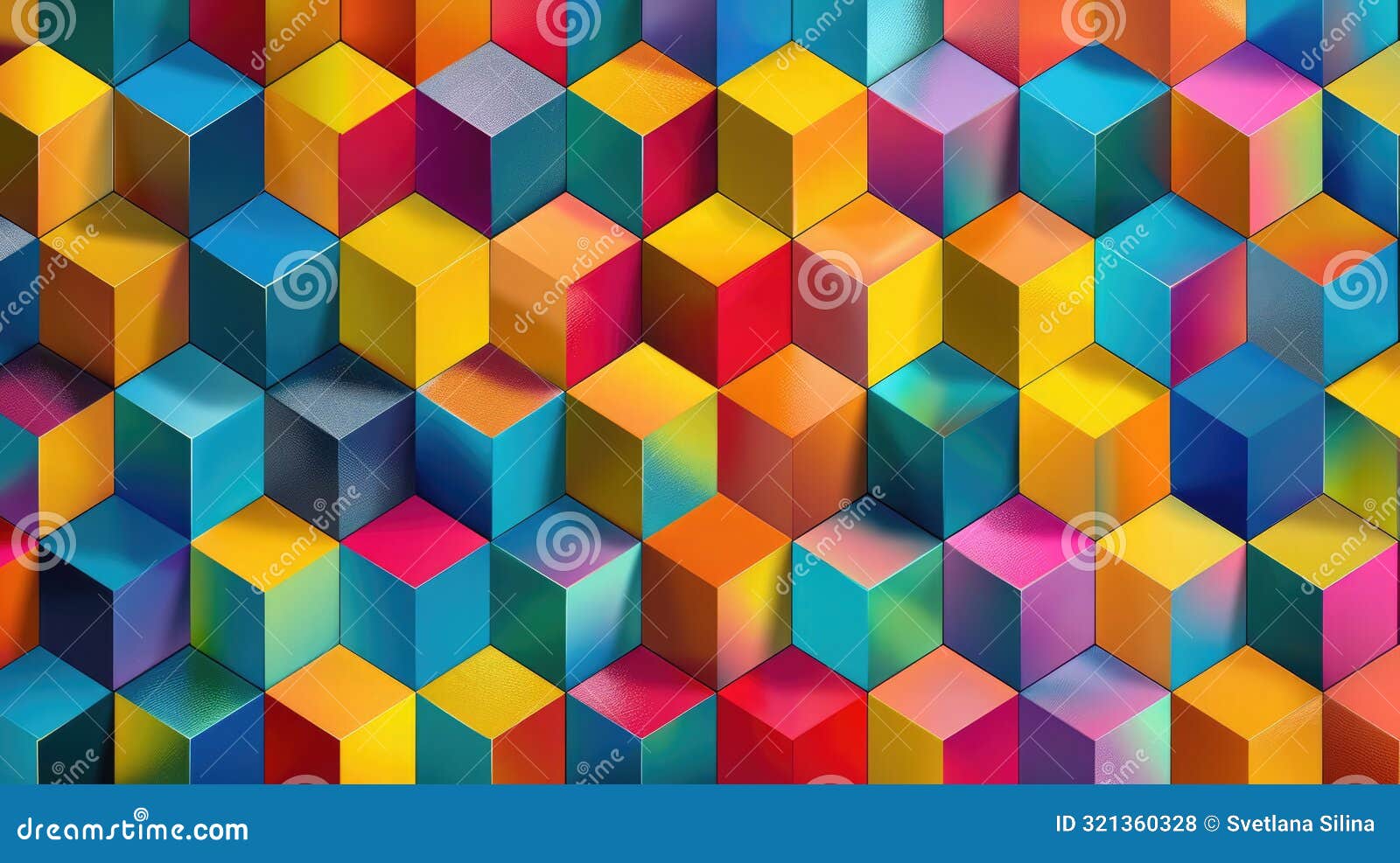 Seamless Pattern of Abstract 3D Geometric Tessellation with Hexagonal ...