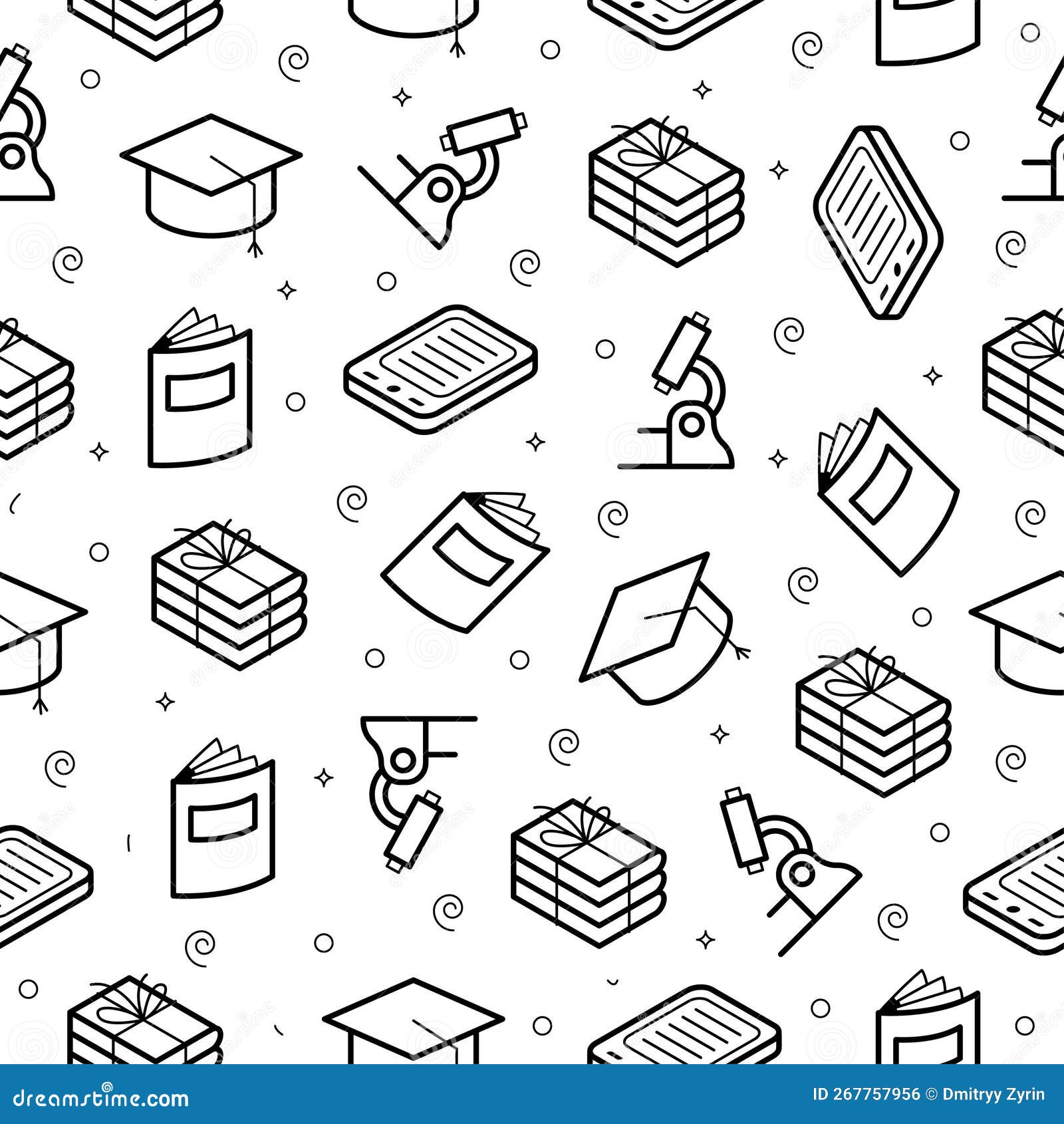 Seamless Pattern Abstract Doodle Elements Collection College School ...