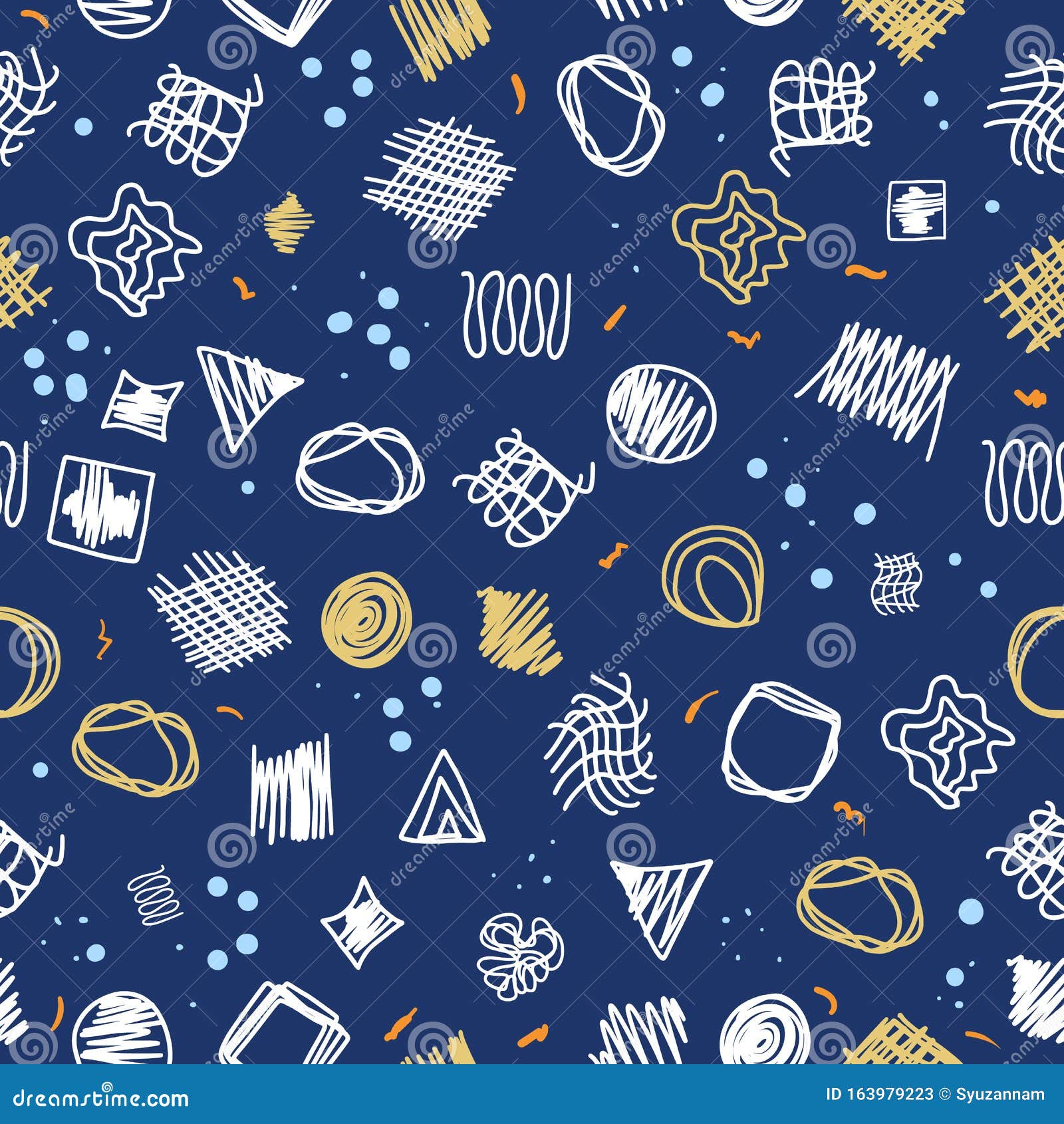 Seamless Pattern of Abstract Doodle Vector Element Stock Vector - Illustration of card, paint ...