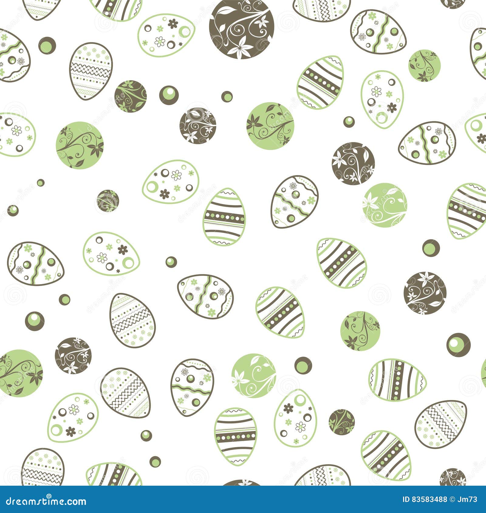 Seamless Pattern from Abstract Easter Eggs on White Background Stock Vector - Illustration of ...