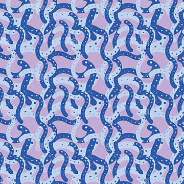 Seamless Pattern from Abstract Figures in Cold Colors. Stock Vector ...