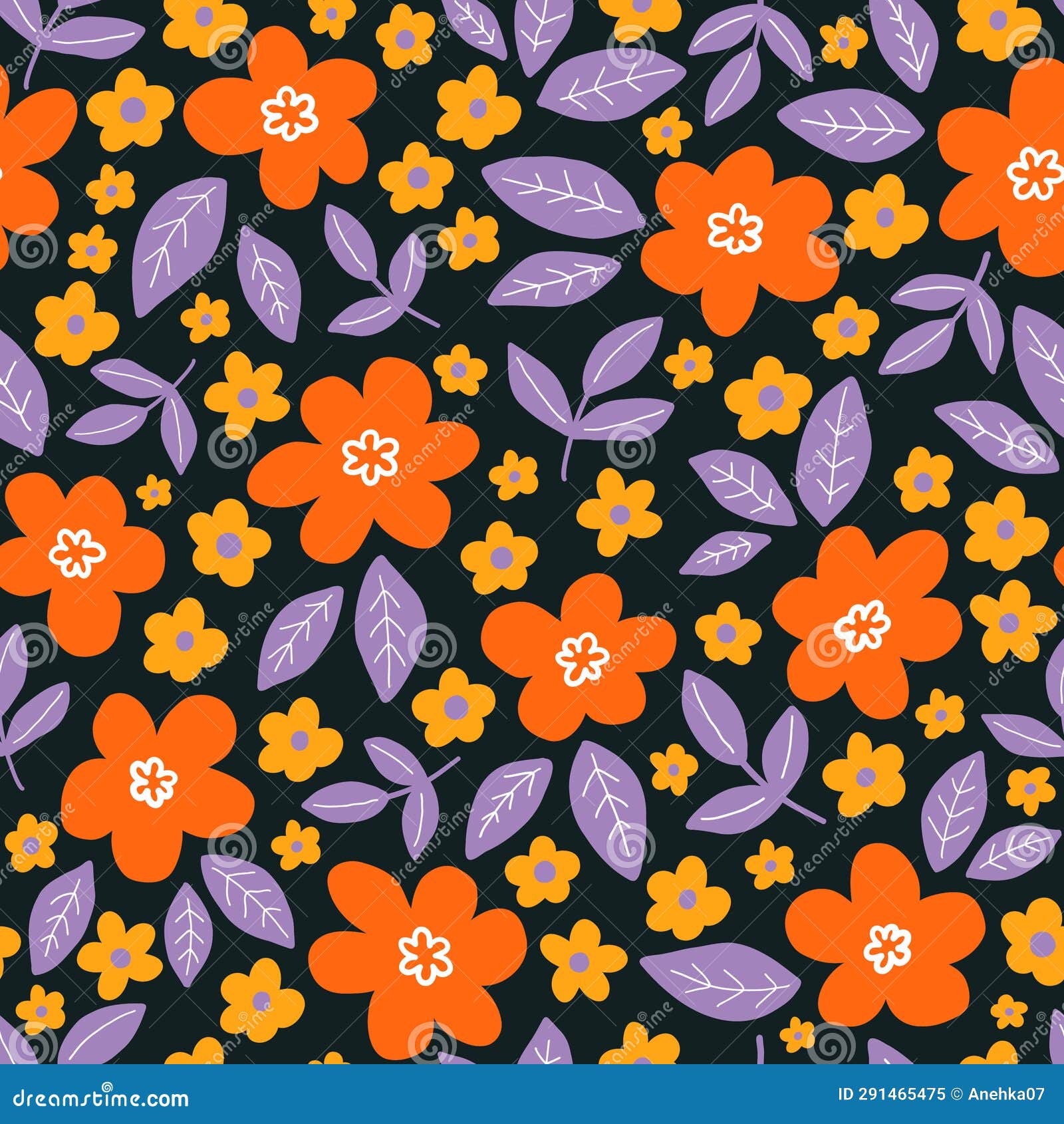 Seamless Pattern with Abstract Flowers. Creative Floral Surface Design ...