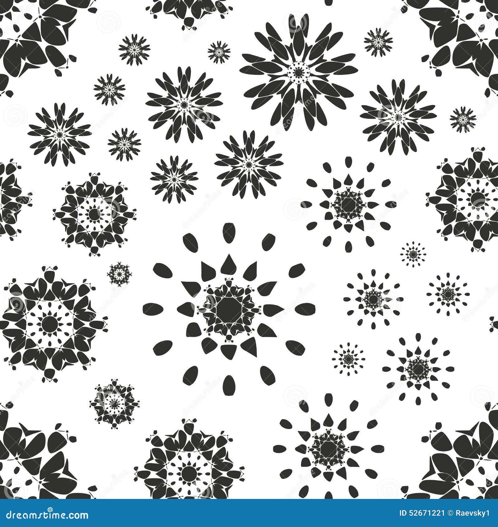 Seamless Pattern with Abstract Flowers. Repeating Stock Vector ...