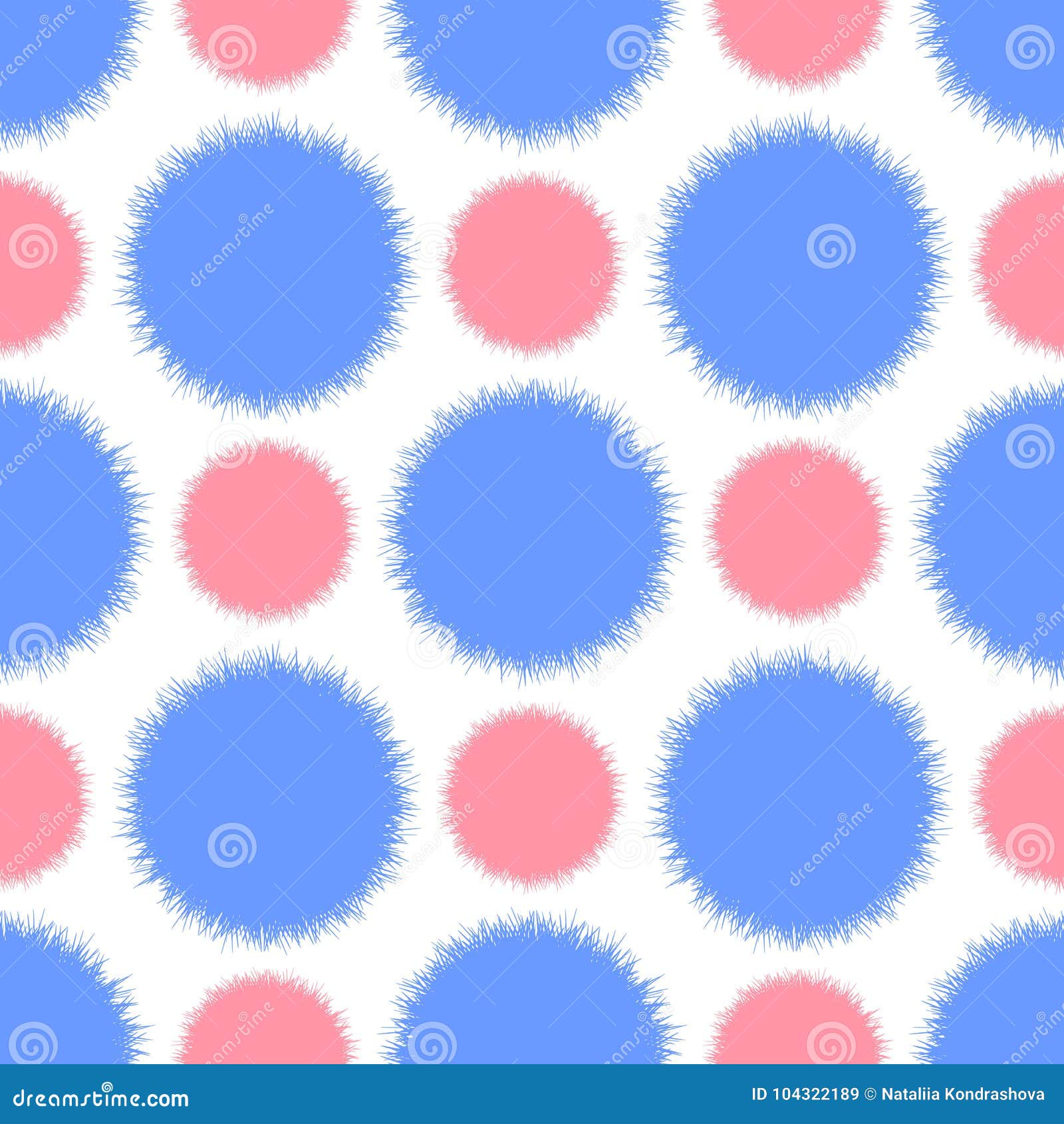Seamless Pattern with Abstract Furry Circle Stock Vector - Illustration ...