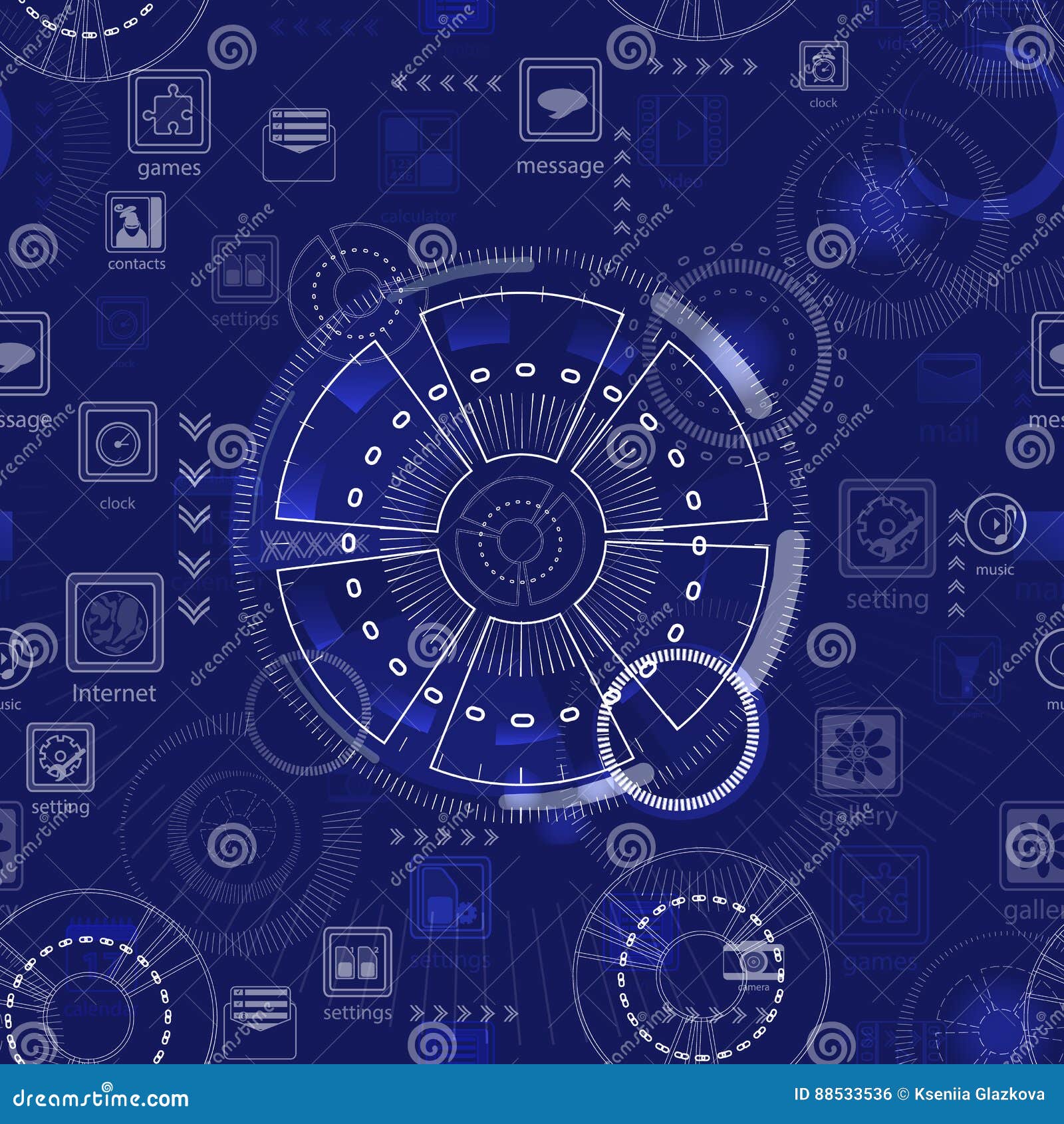 Seamless Pattern. Abstract Future Technology Stock Illustration ...