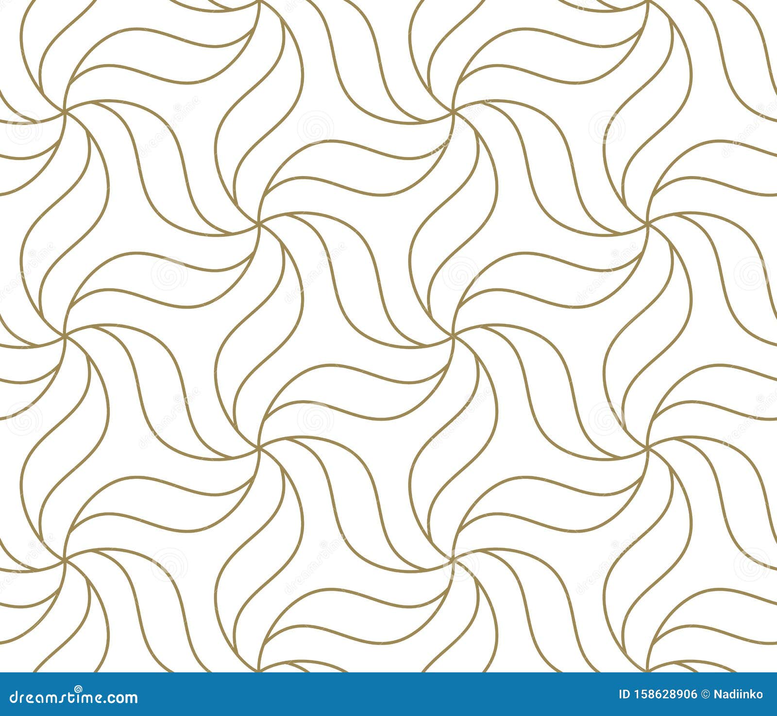 Seamless Pattern with Abstract Geometric Line Texture, Gold on White ...