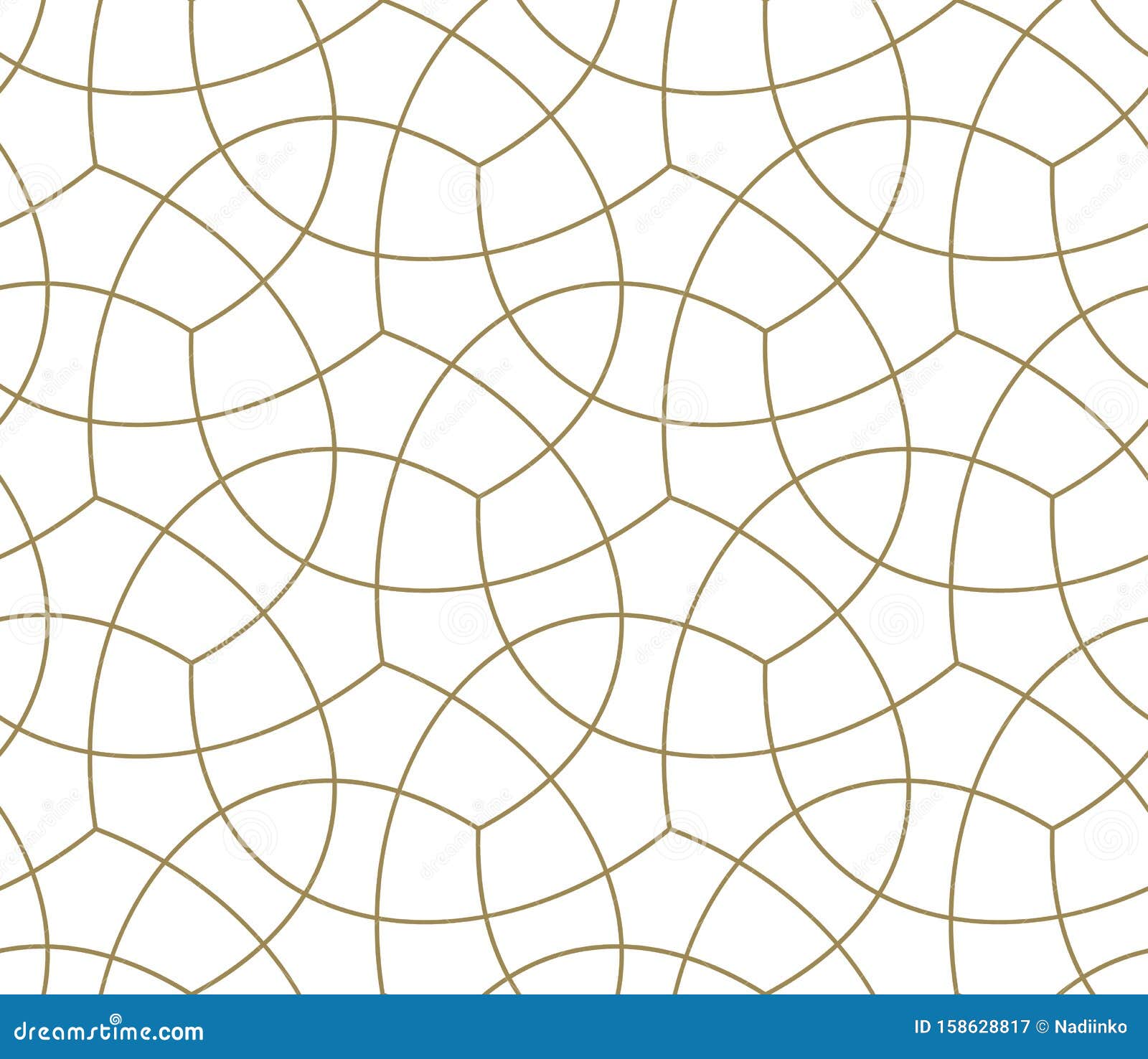 Seamless Pattern with Abstract Geometric Line Texture, Gold on White ...