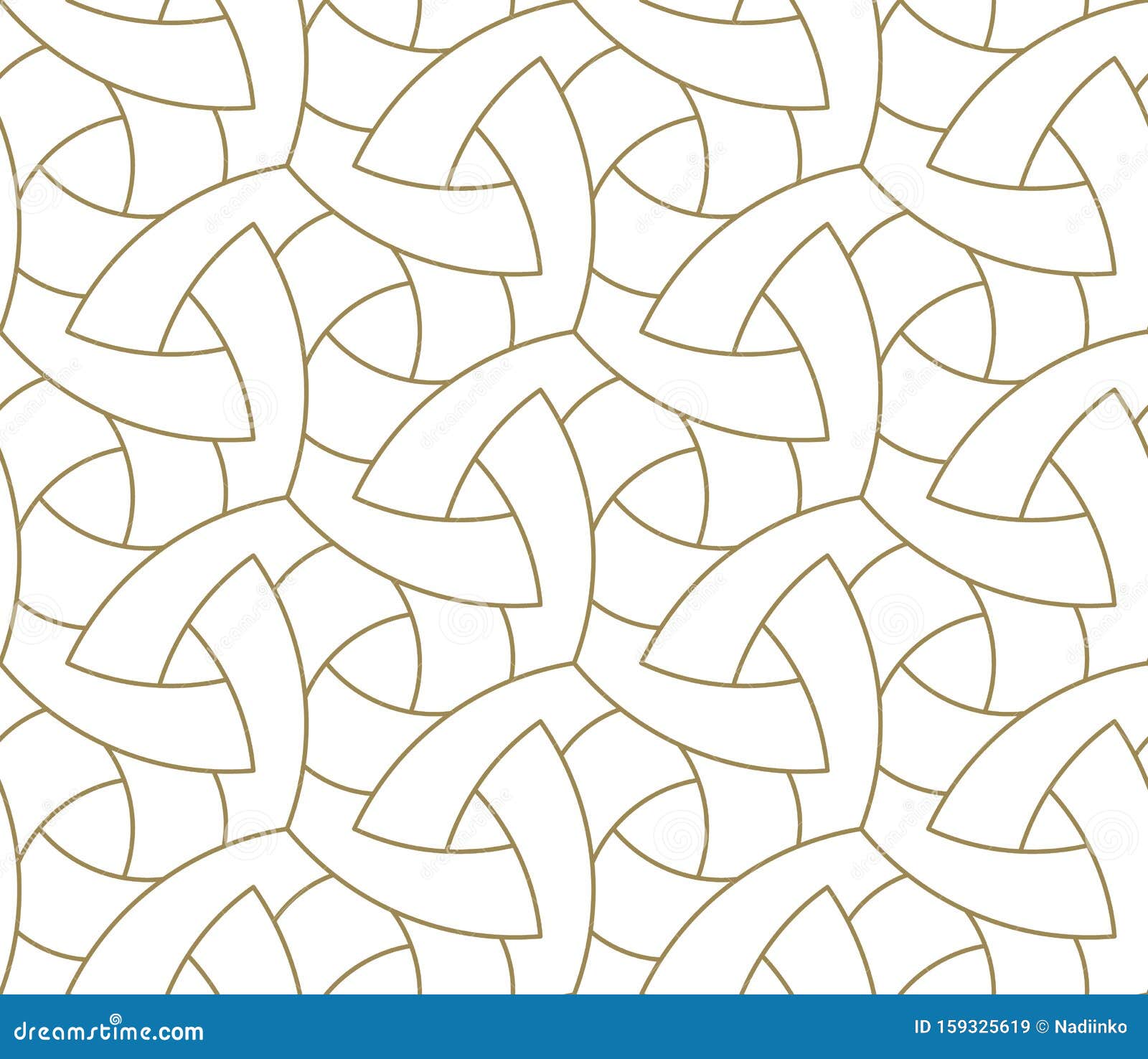 Seamless Pattern with Abstract Geometric Line Texture, Gold on White ...