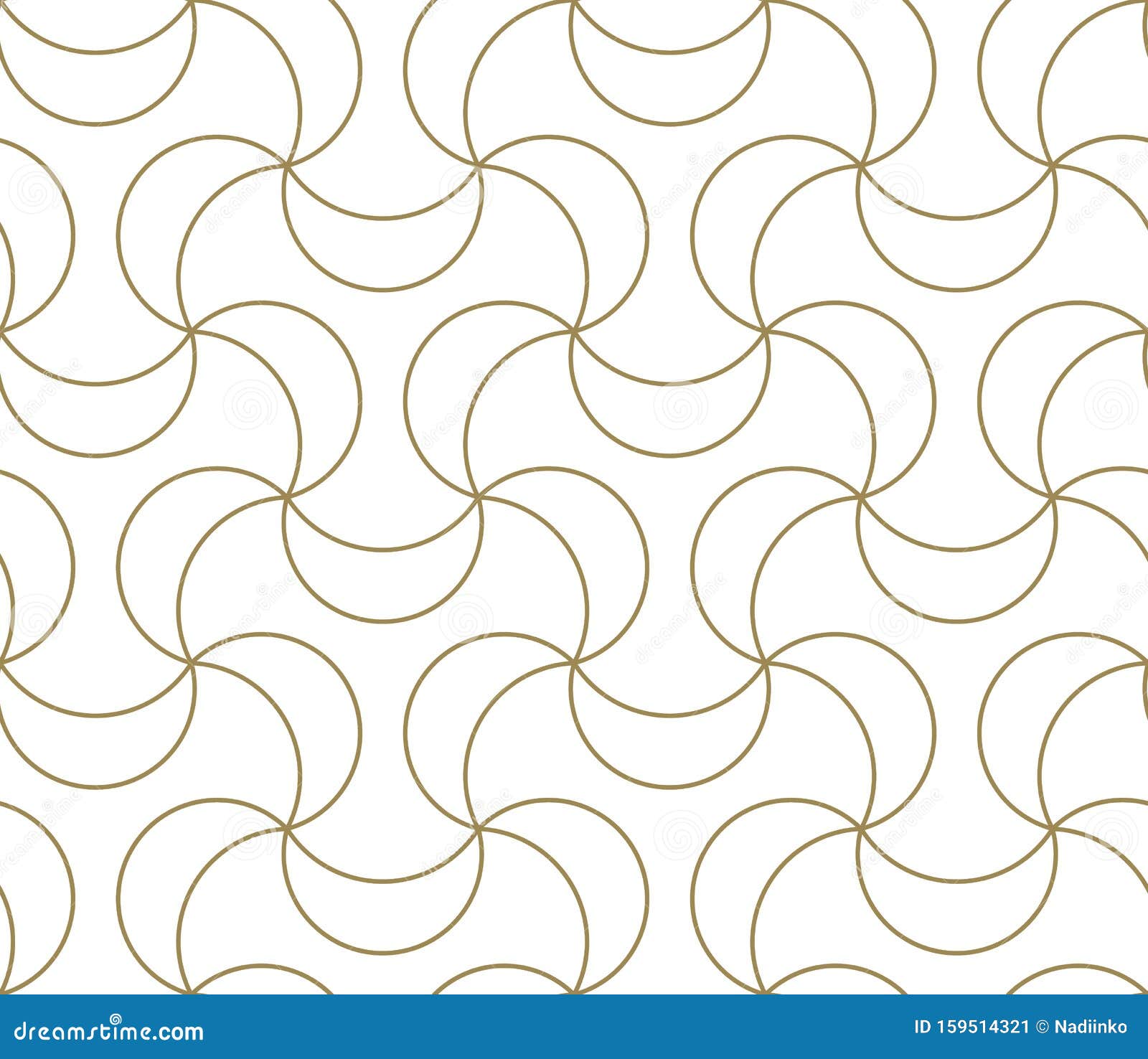 Seamless Pattern with Abstract Geometric Line Texture, Gold on White ...