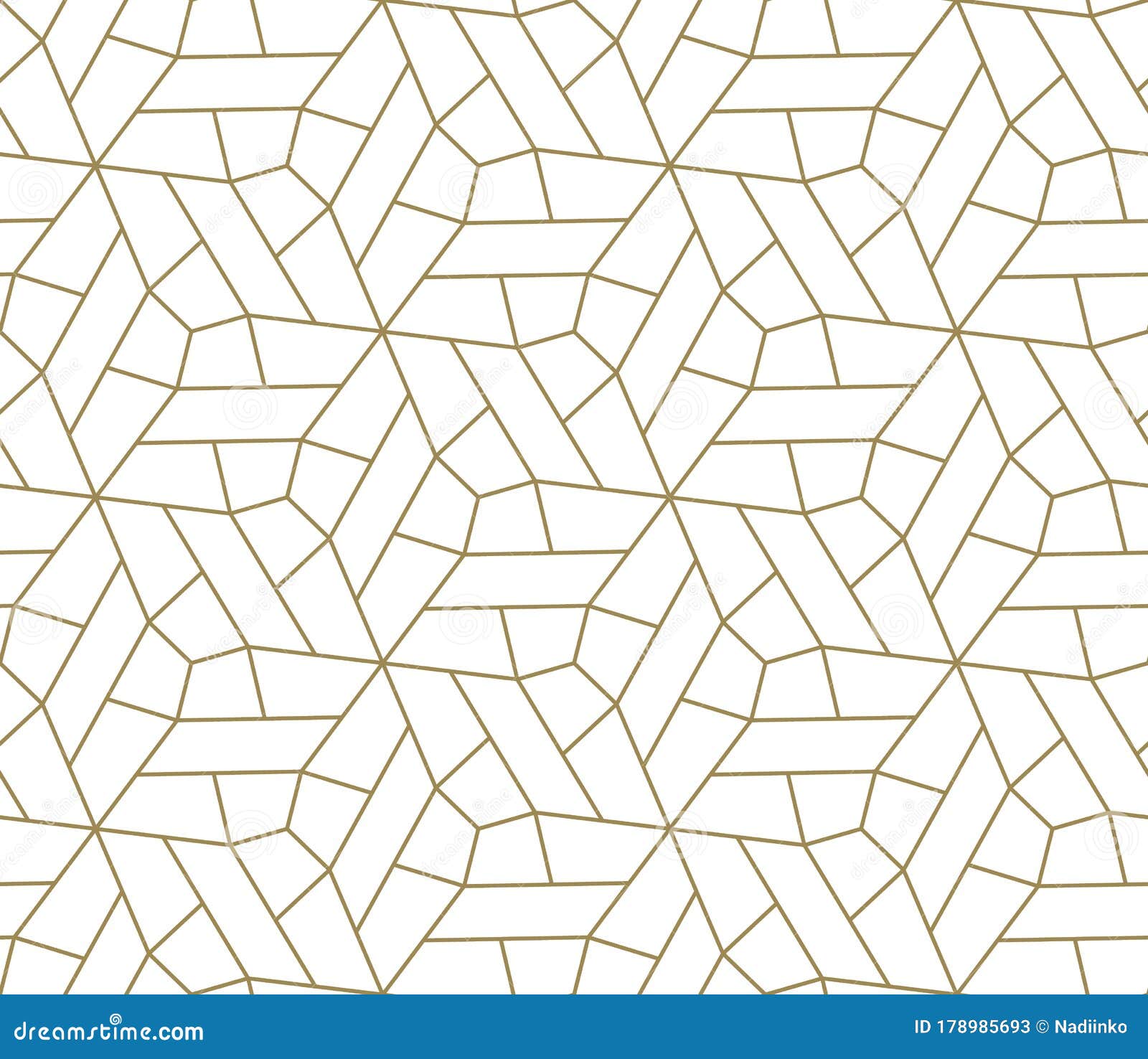 Seamless Pattern with Abstract Geometric Line Texture, Gold on White ...