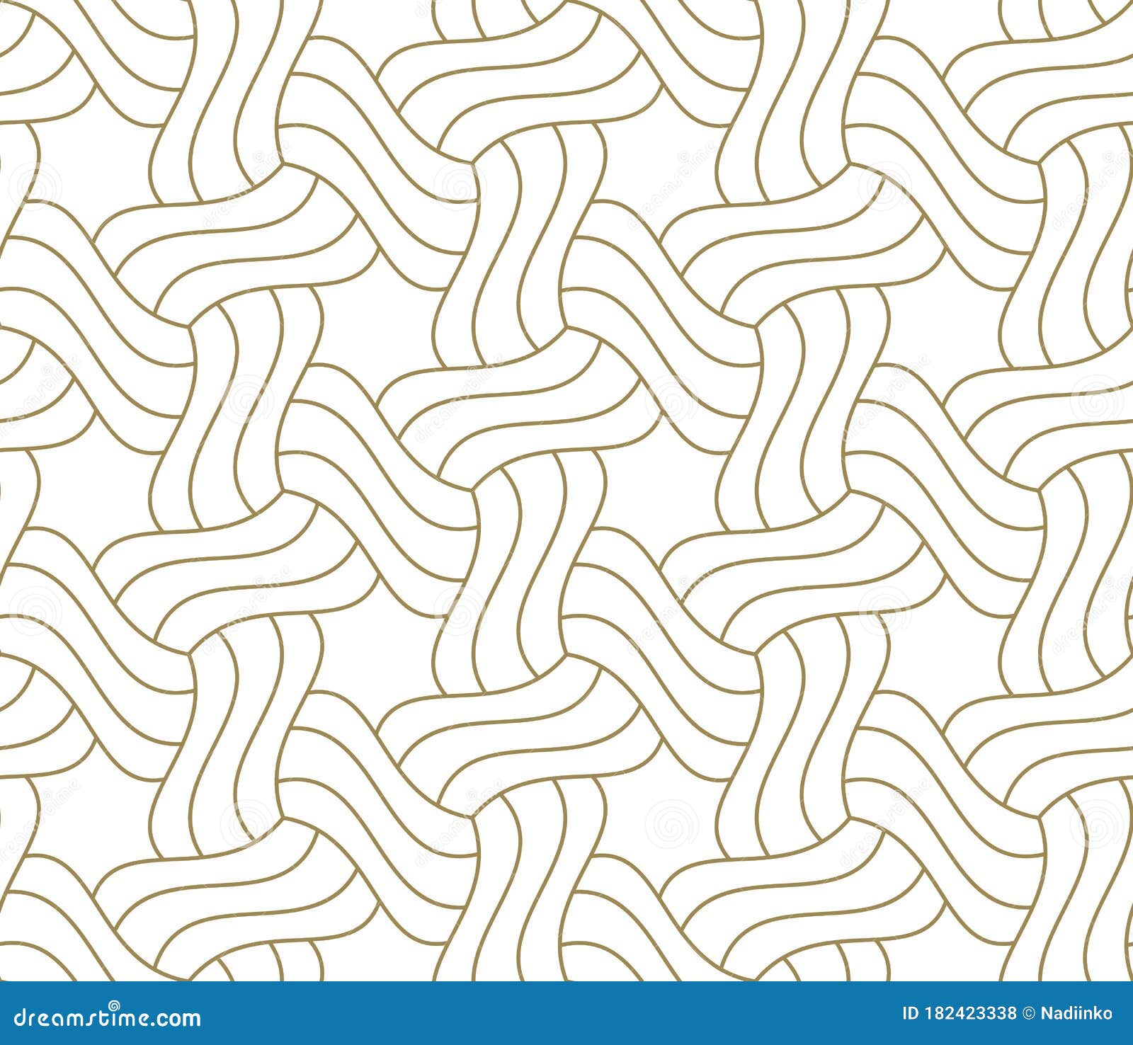 Seamless Pattern with Abstract Geometric Line Texture, Gold on White ...