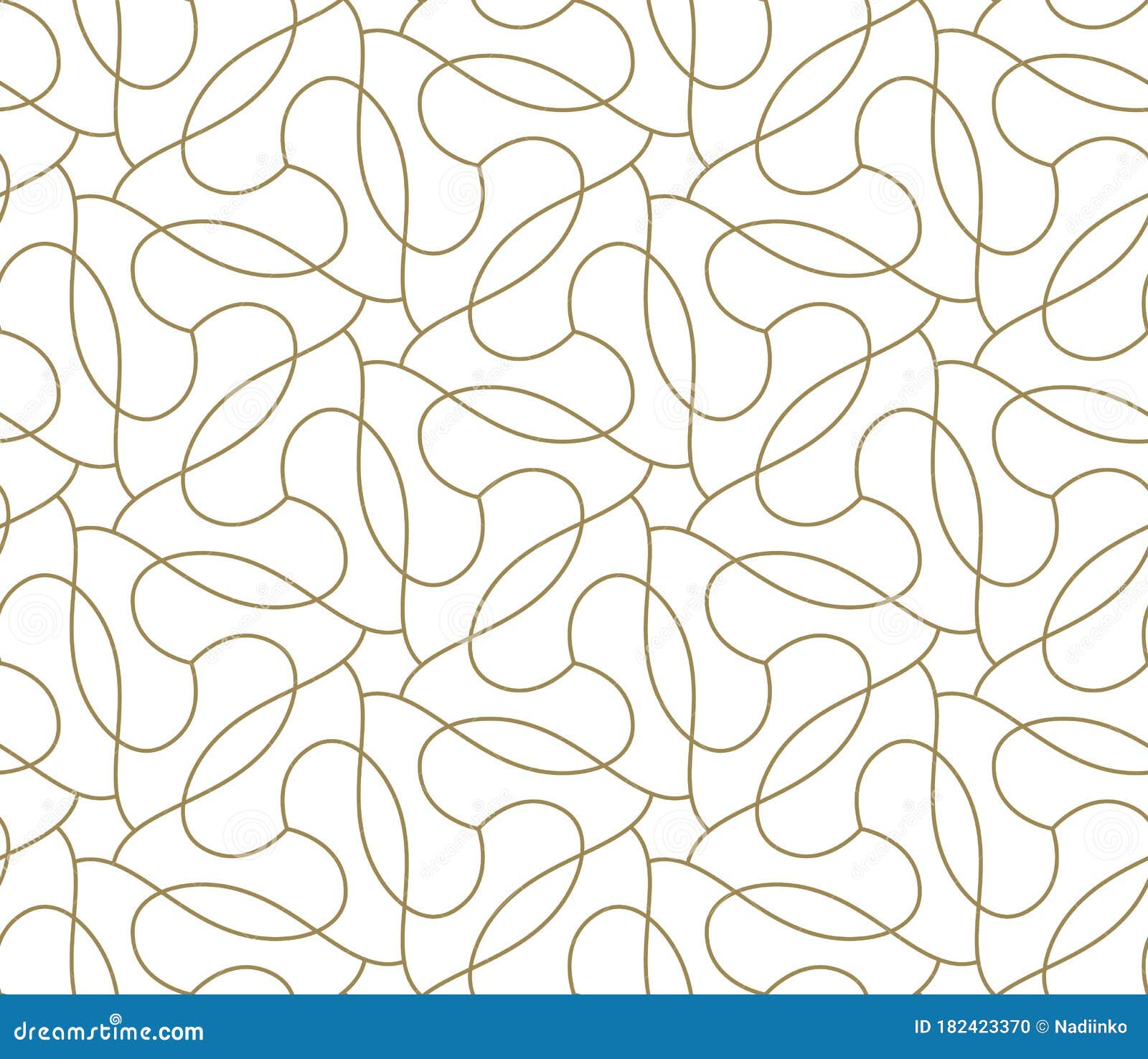 Seamless Pattern with Abstract Geometric Line Texture, Gold on White ...