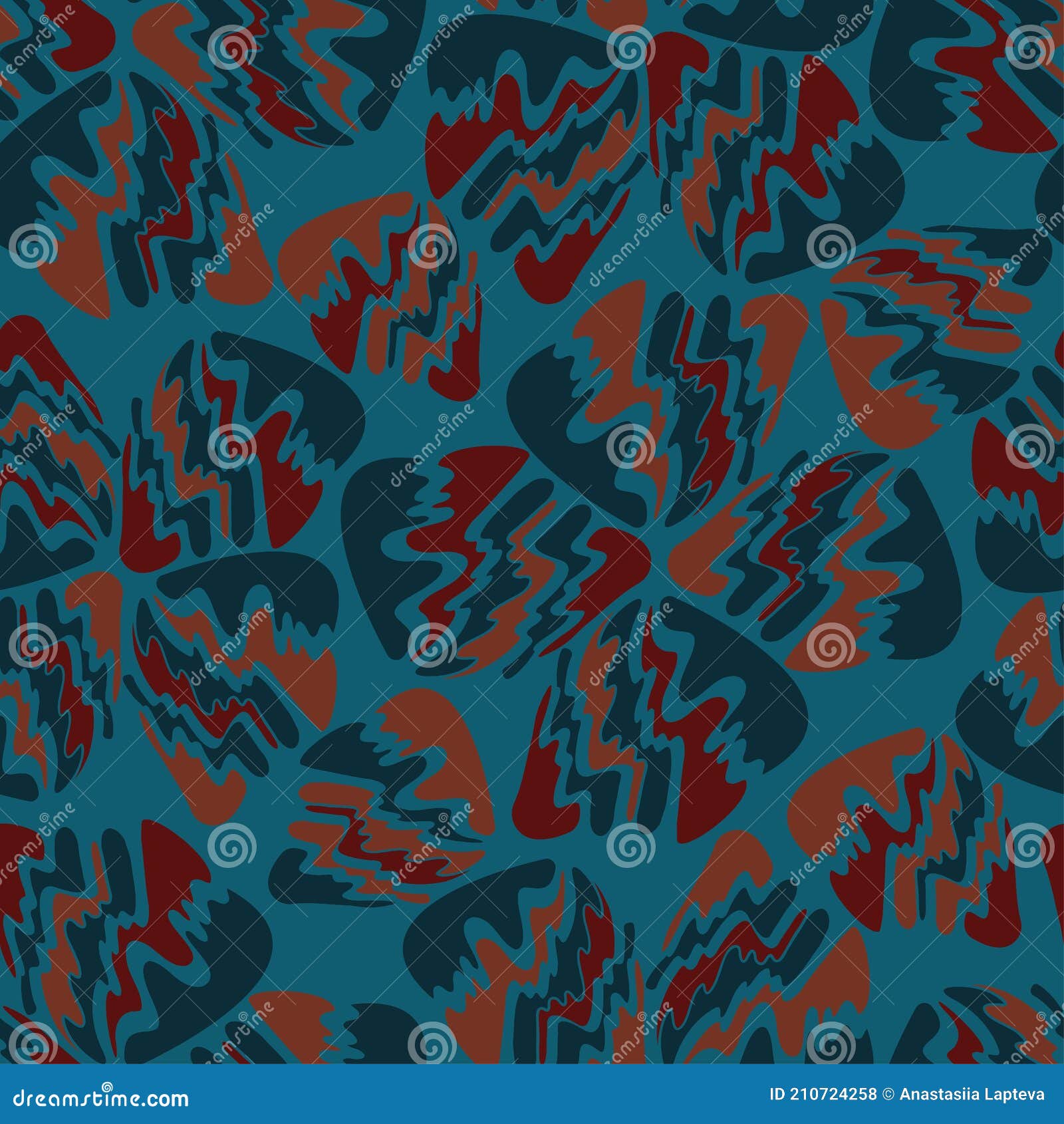 Seamless Pattern with Abstract Geometric Oval Triangular Blade Shapes ...