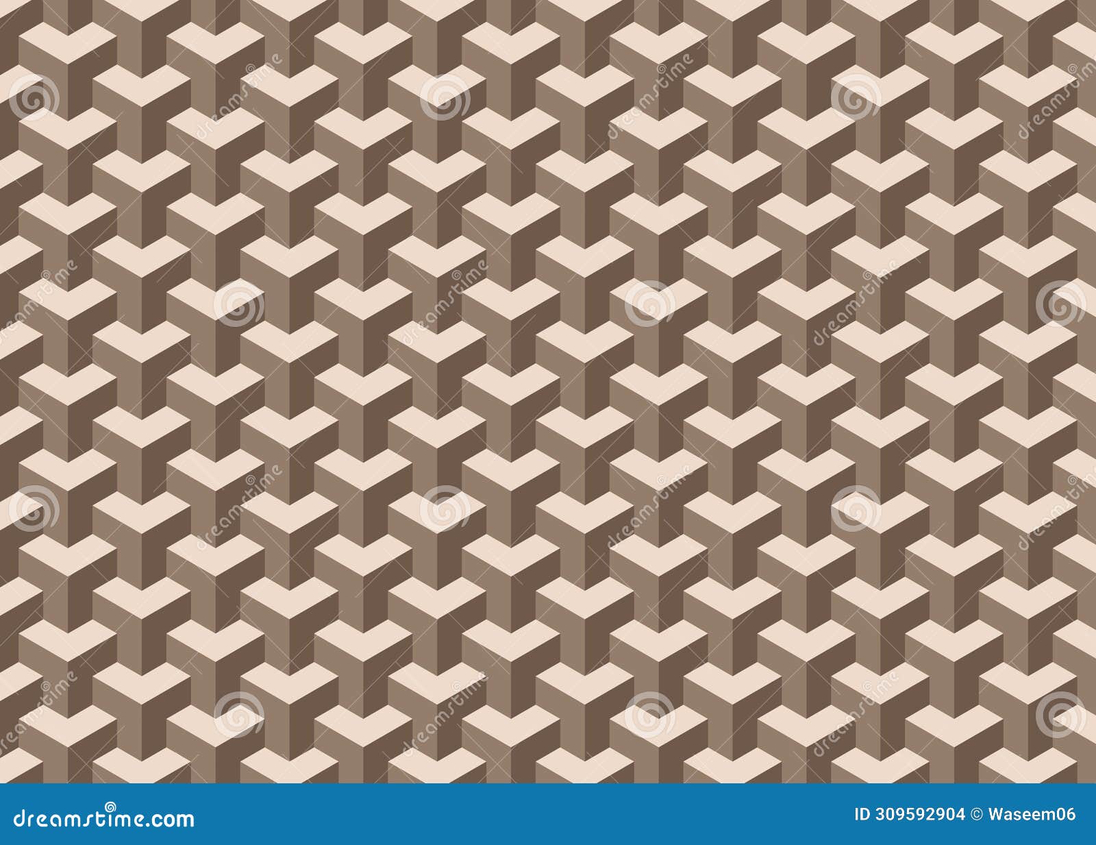 Seamless Pattern with Abstract Geometric Polygonal Shapes. 3D Brown ...