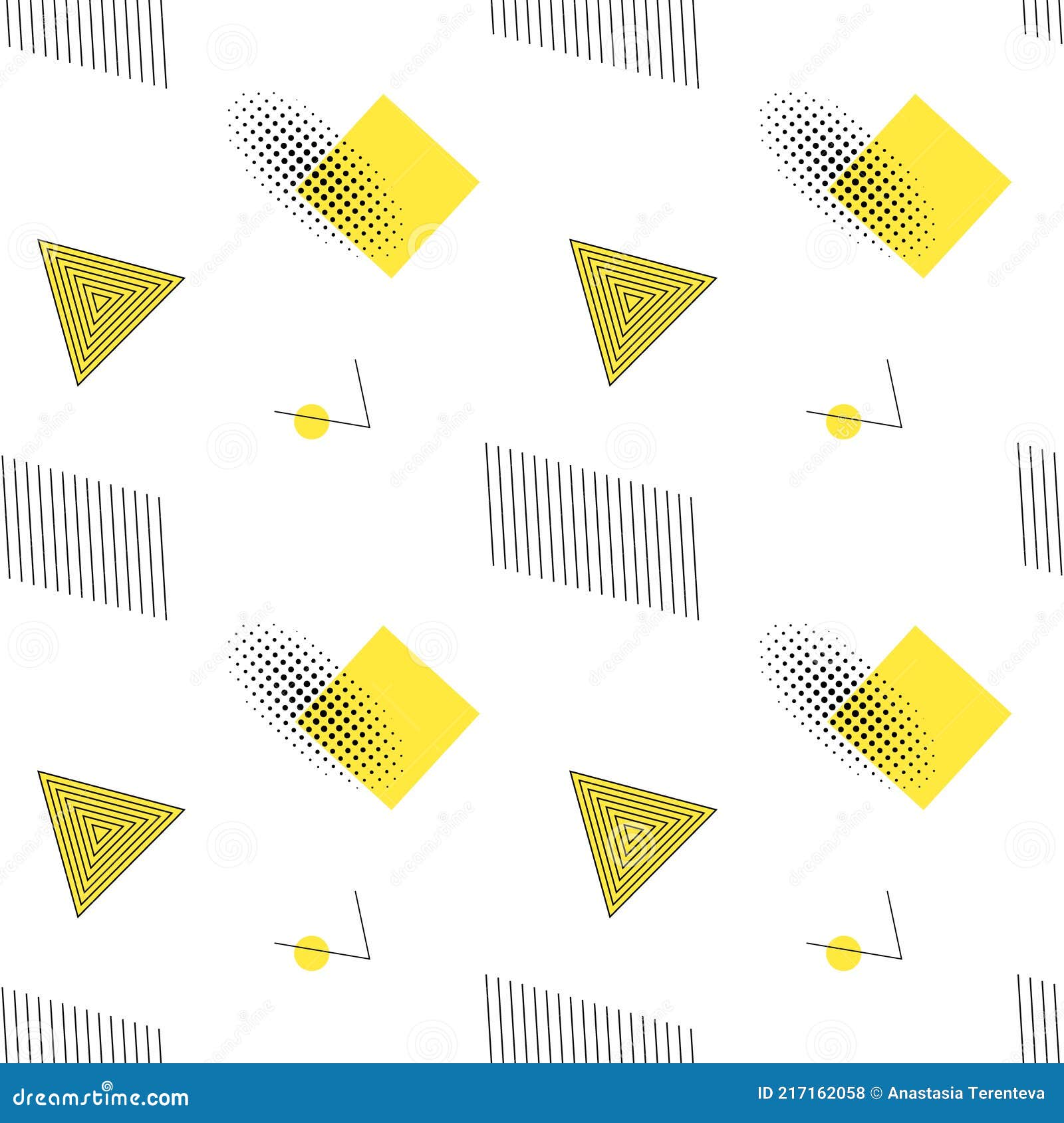 A Seamless Pattern of Abstract Geometric Shapes. on a White Background ...
