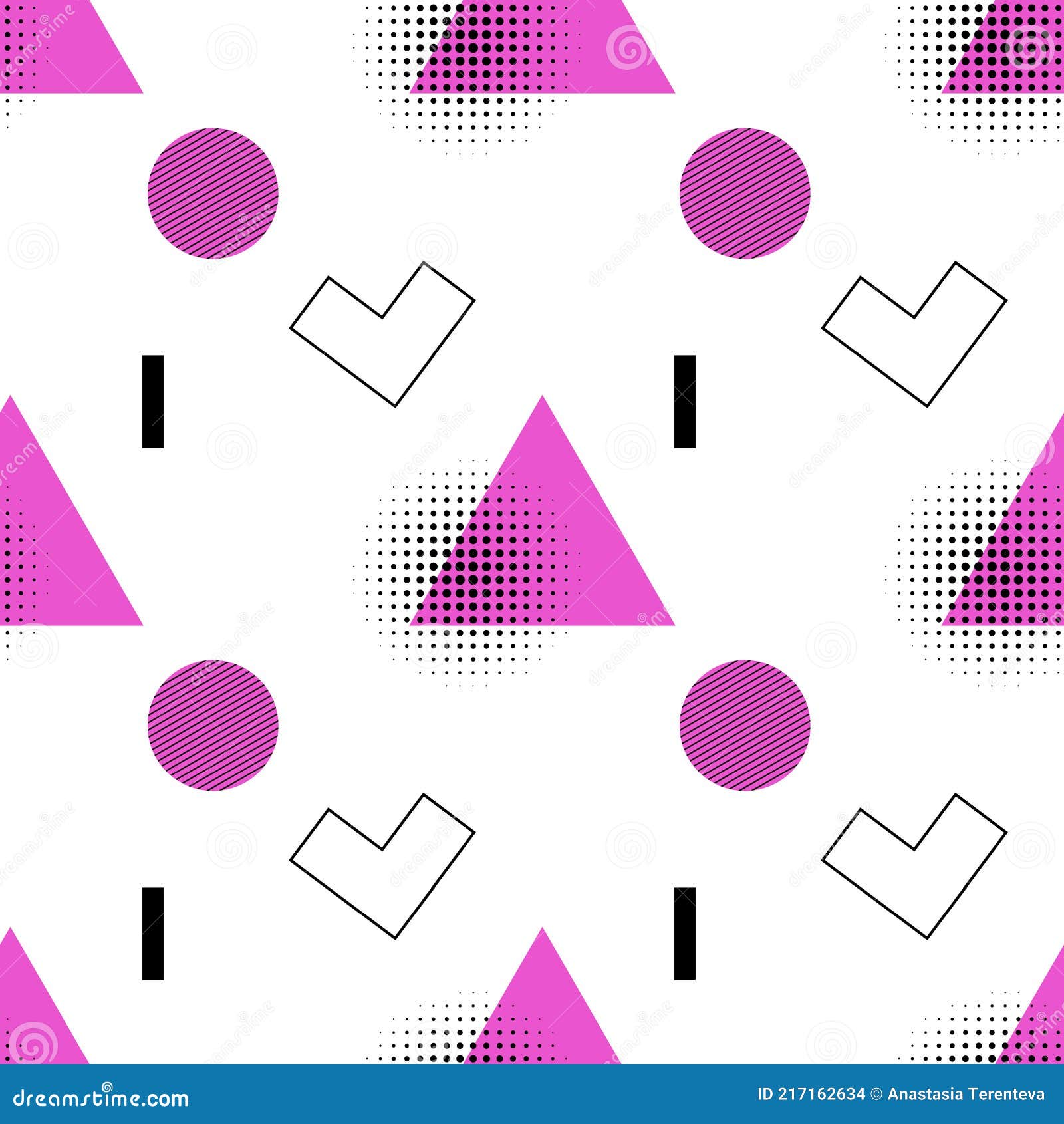 A Seamless Pattern of Abstract Geometric Shapes. on a White Background ...