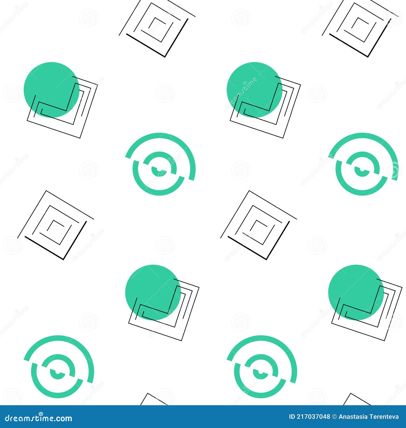 A Seamless Pattern of Abstract Geometric Shapes. on a White Background ...