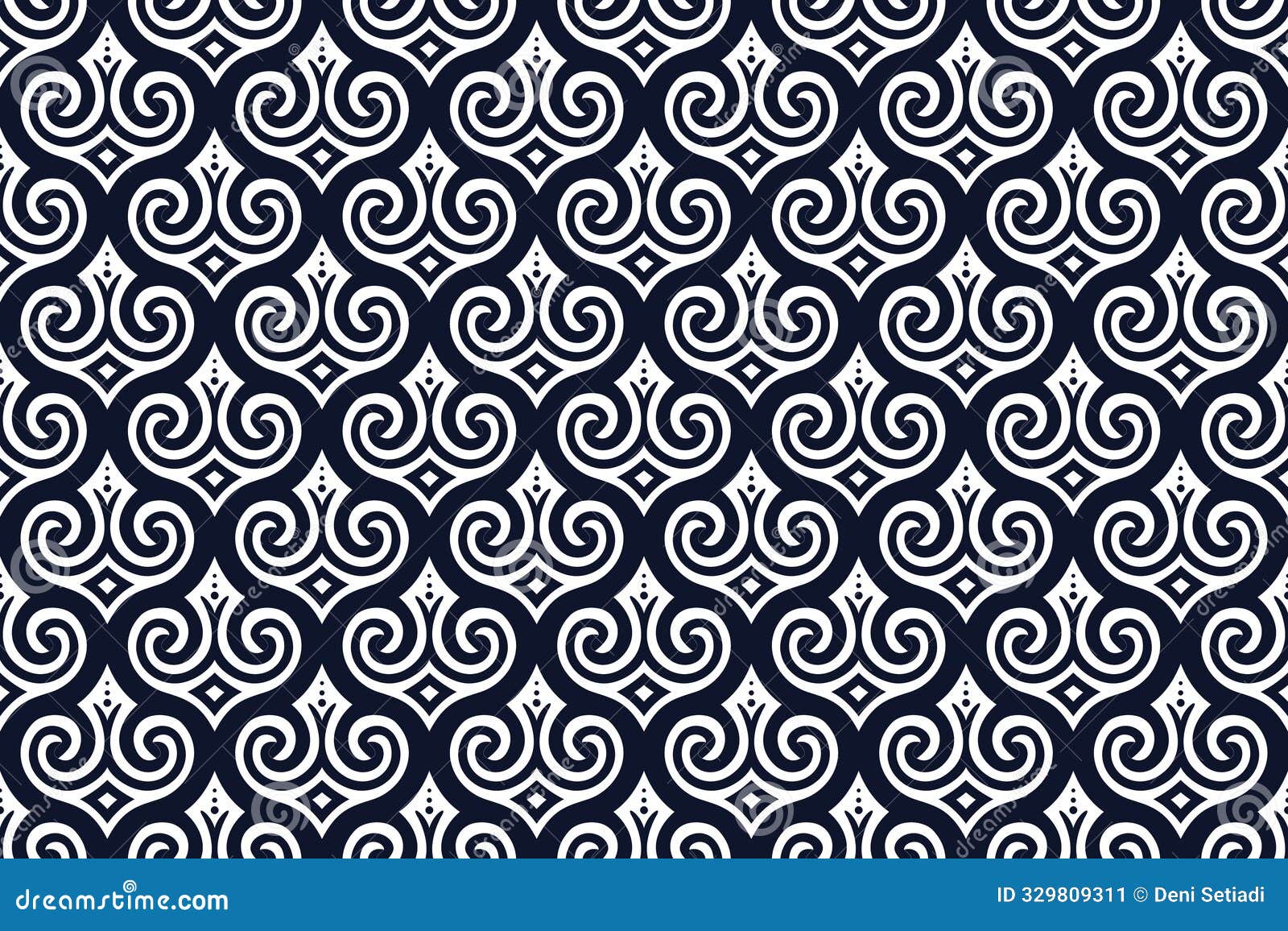 Simple Batik In Gold Background Seamless Damask Batik Pattern Royalty ...