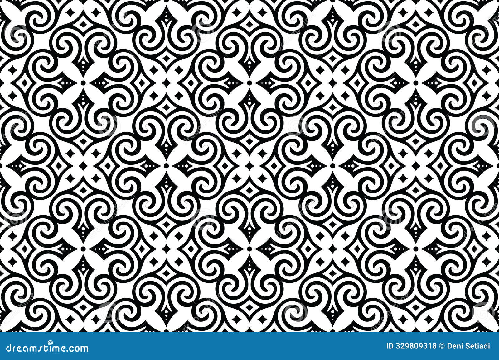 Simple Batik In Gold Background Seamless Damask Batik Pattern Royalty ...