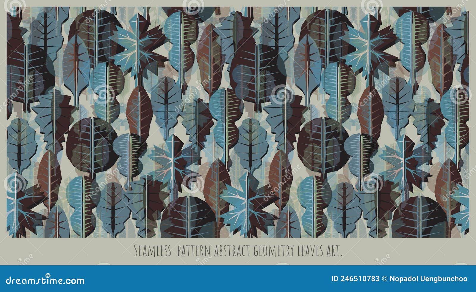Seamless Pattern Abstract Geometry Leaves Art Stock Illustration ...