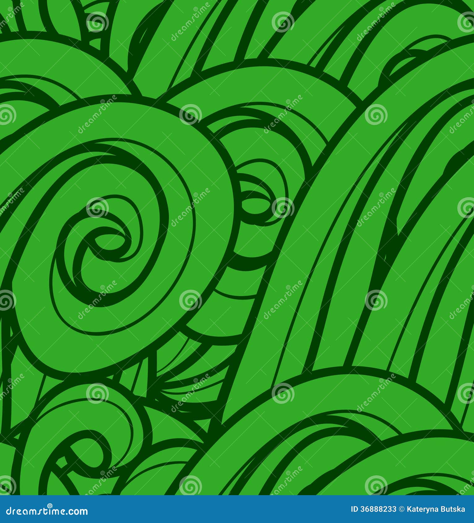 Seamless Pattern with Abstract Green Waves. Stock Vector - Illustration ...