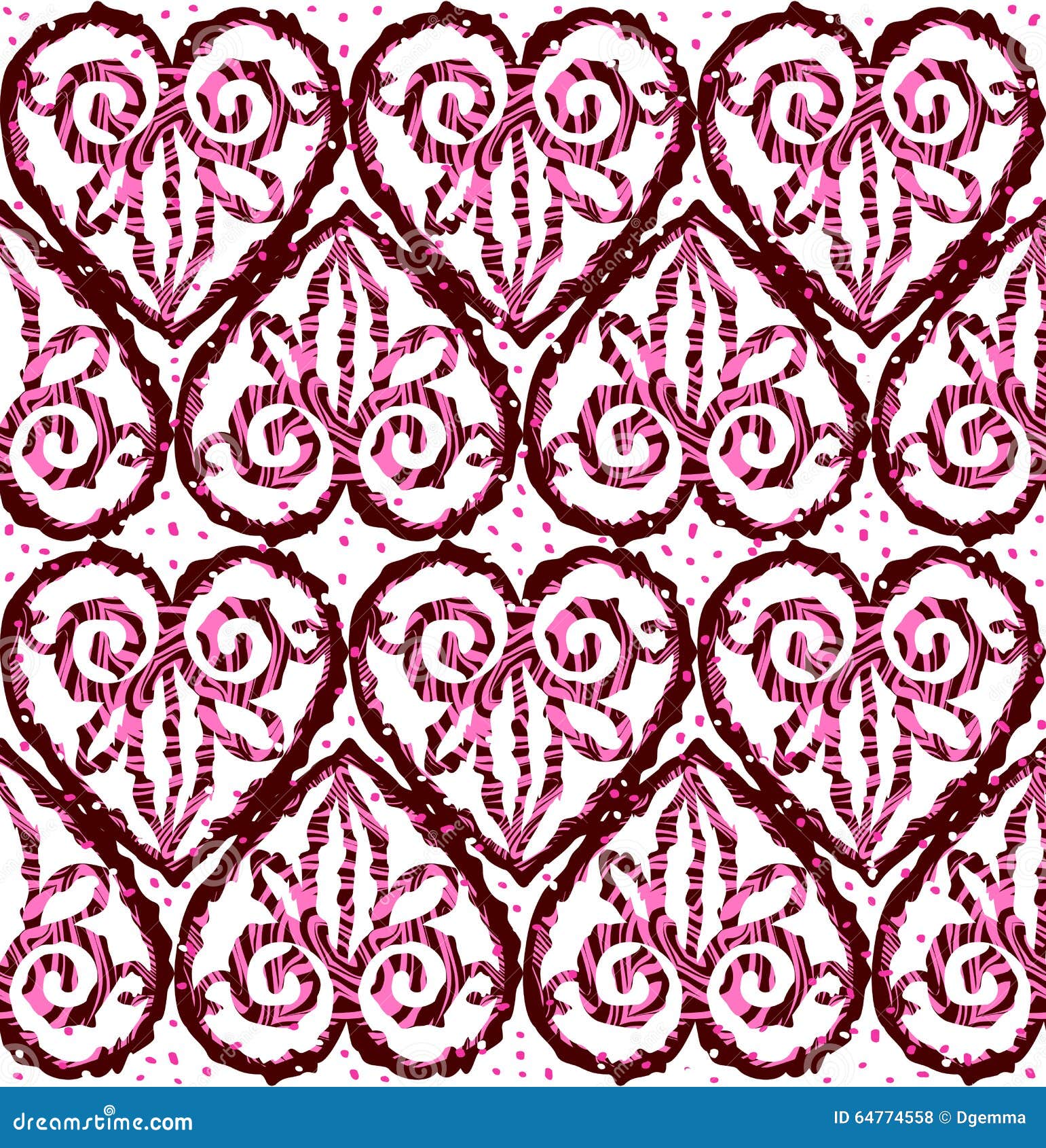 Seamless Pattern with Abstract Heart. Stock Vector - Illustration of ...