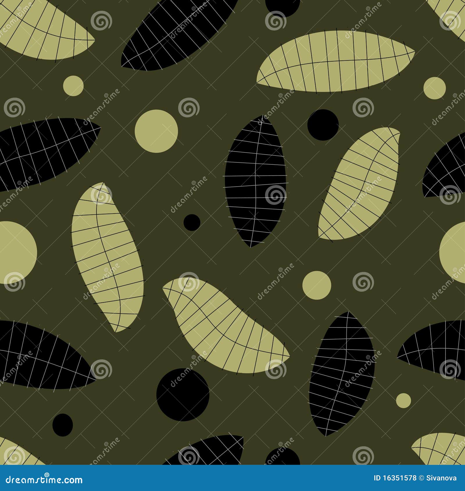 Seamless Pattern with Abstract Leaves Stock Vector - Illustration of ...