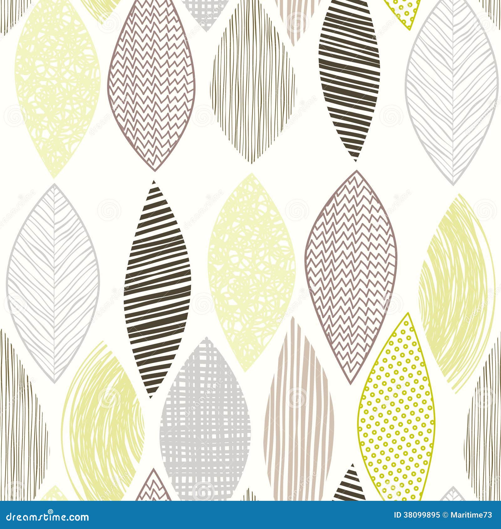 Seamless Pattern of Abstract Leaves. Stock Illustration - Illustration ...