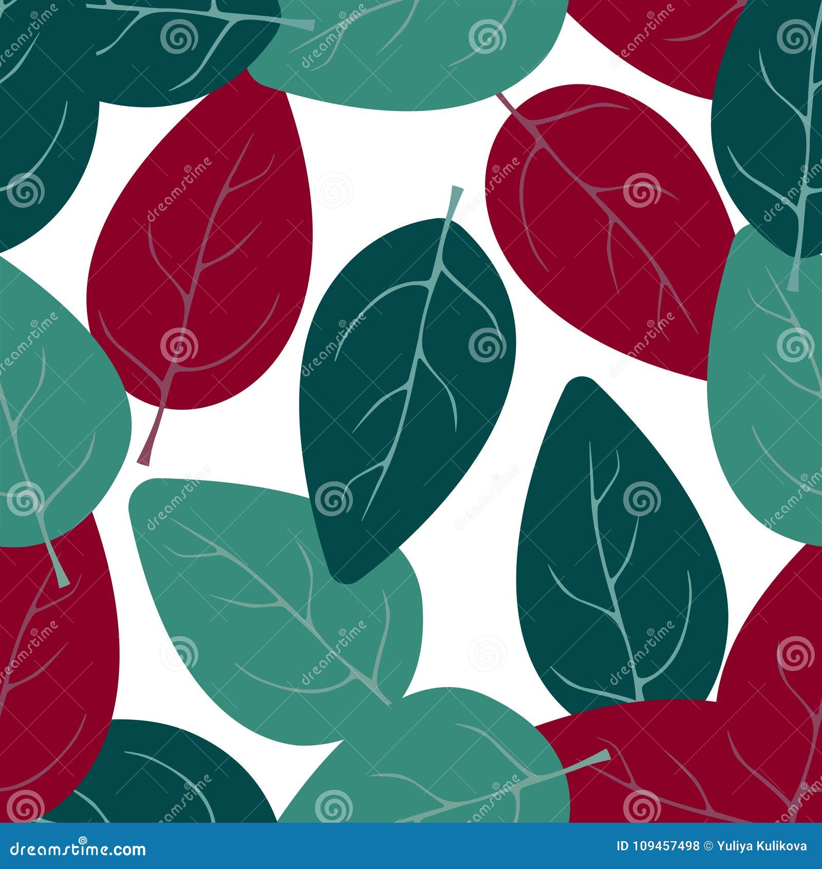 Seamless Pattern with Abstract Leaves Stock Vector - Illustration of ...