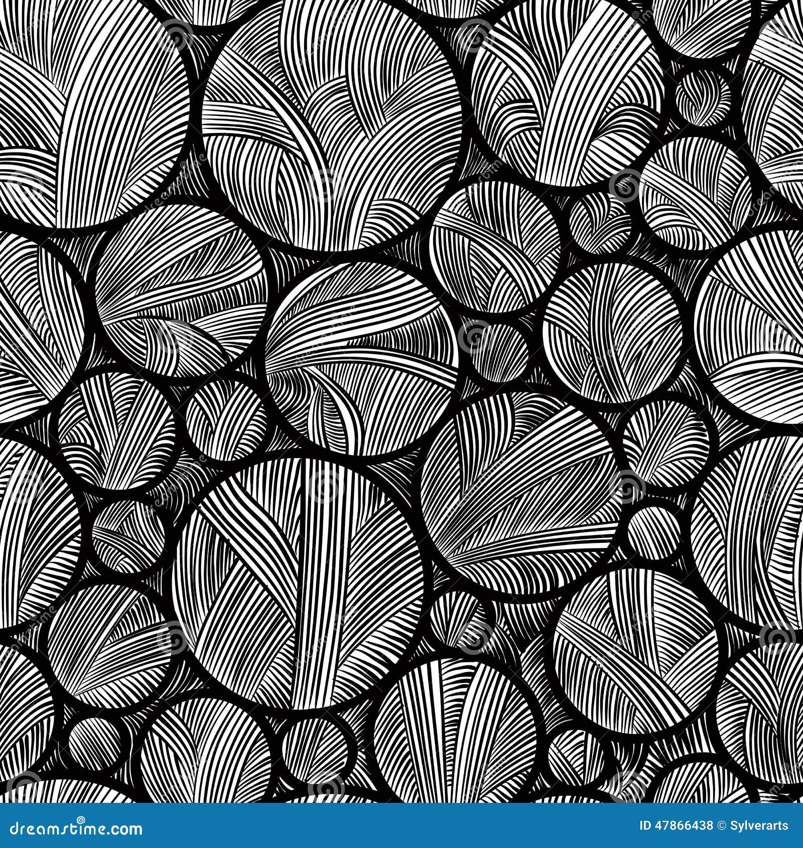 Seamless Pattern Abstract Lines And Circles Stock Vector