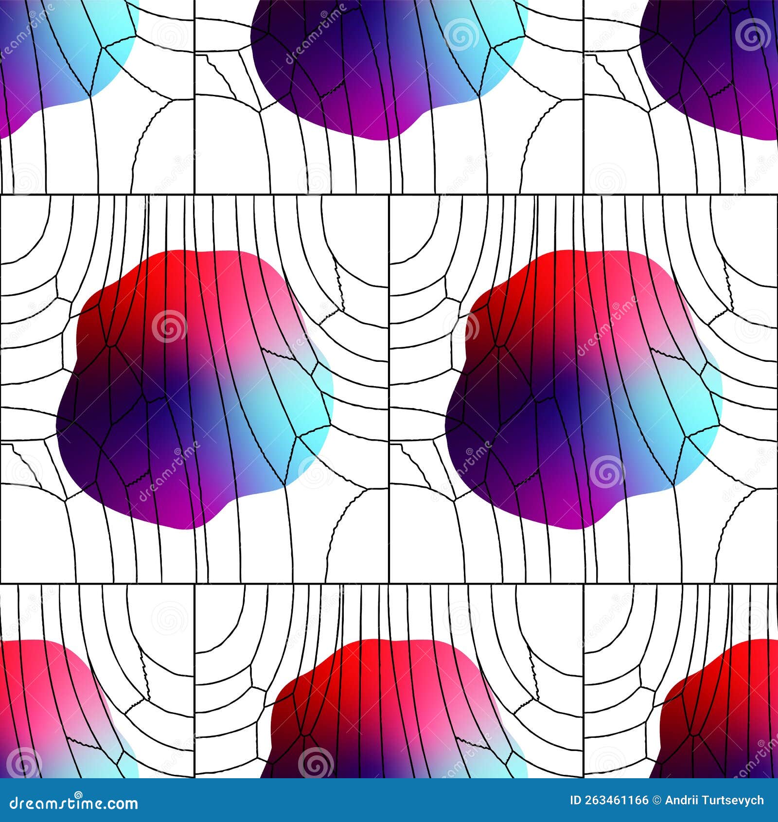 Seamless Pattern of Abstract Lines and Freeform Gradient Filled Shapes ...