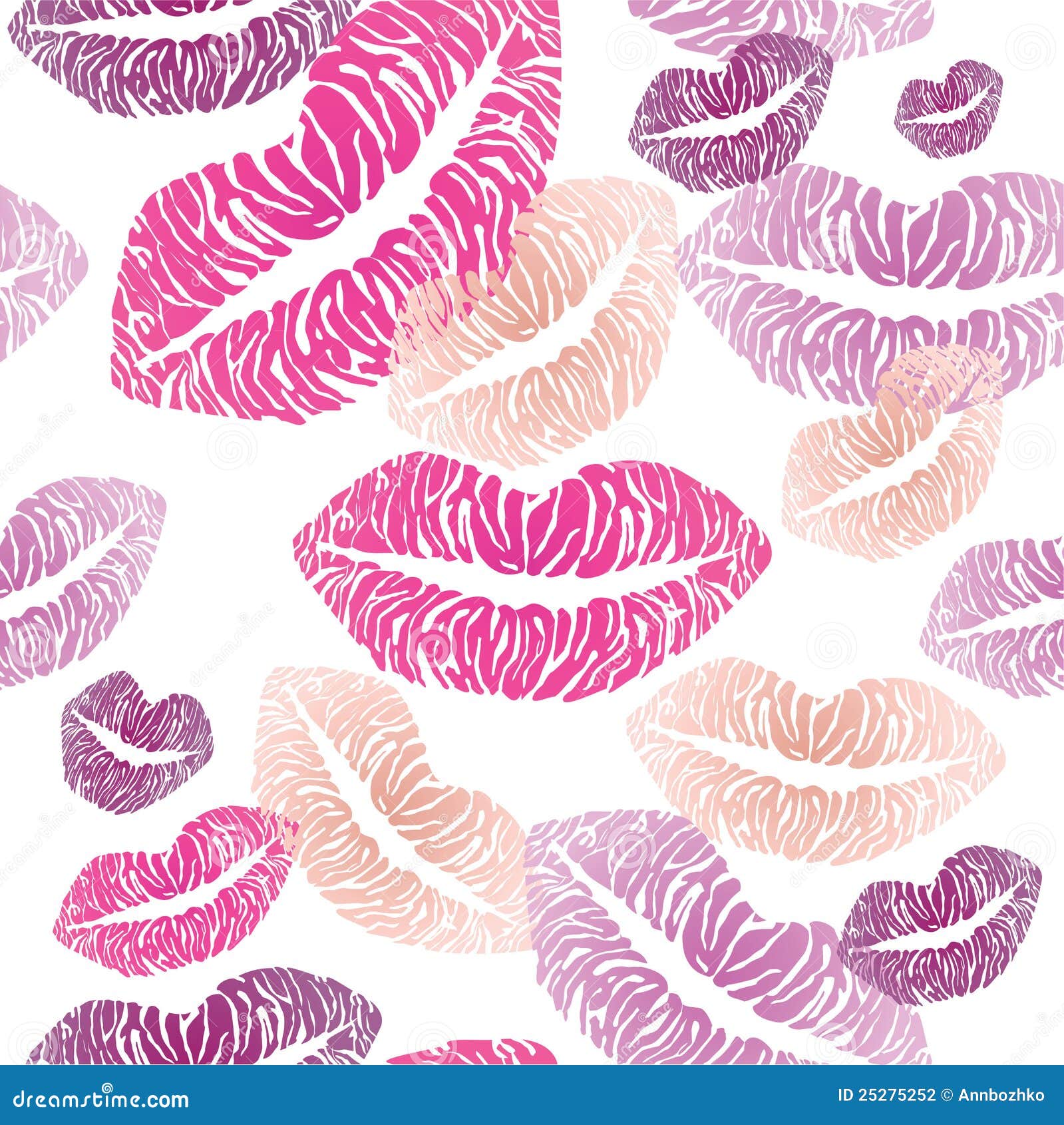 Seamless Pattern with Abstract Lips Stock Vector - Illustration of ...