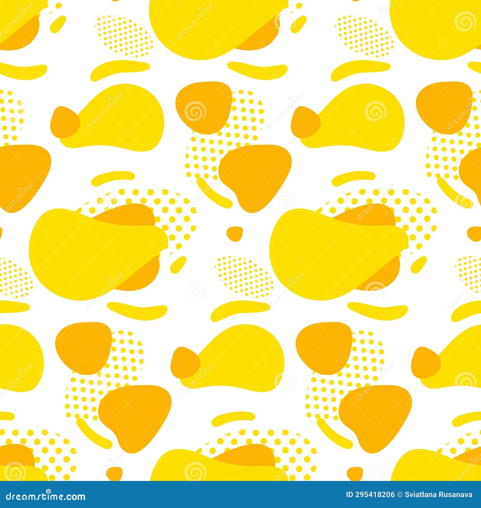 Seamless Pattern with Abstract Modern Graphic Elements in Yellow ...
