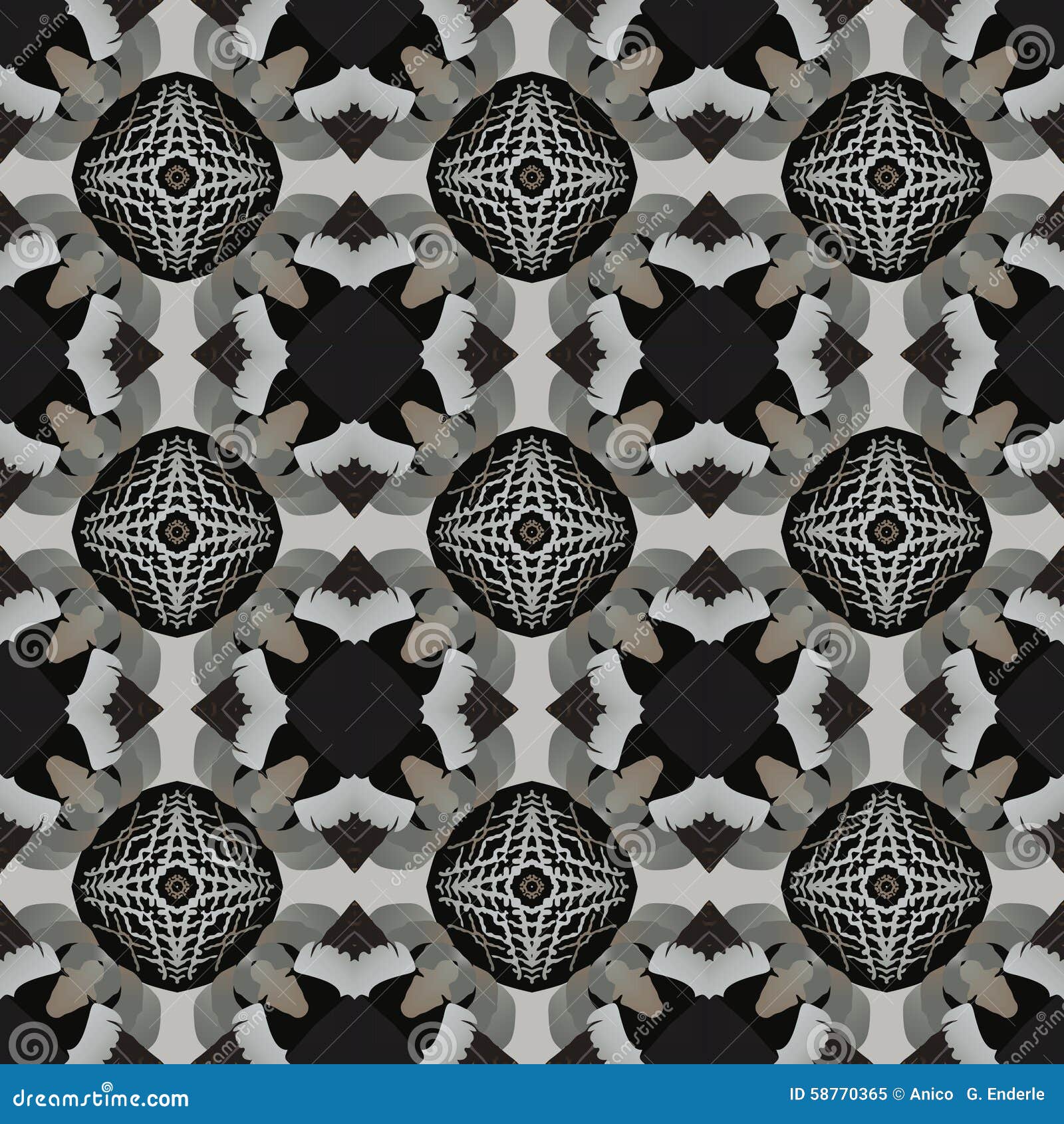 Seamless Pattern with Abstract Motives. Stock Illustration ...