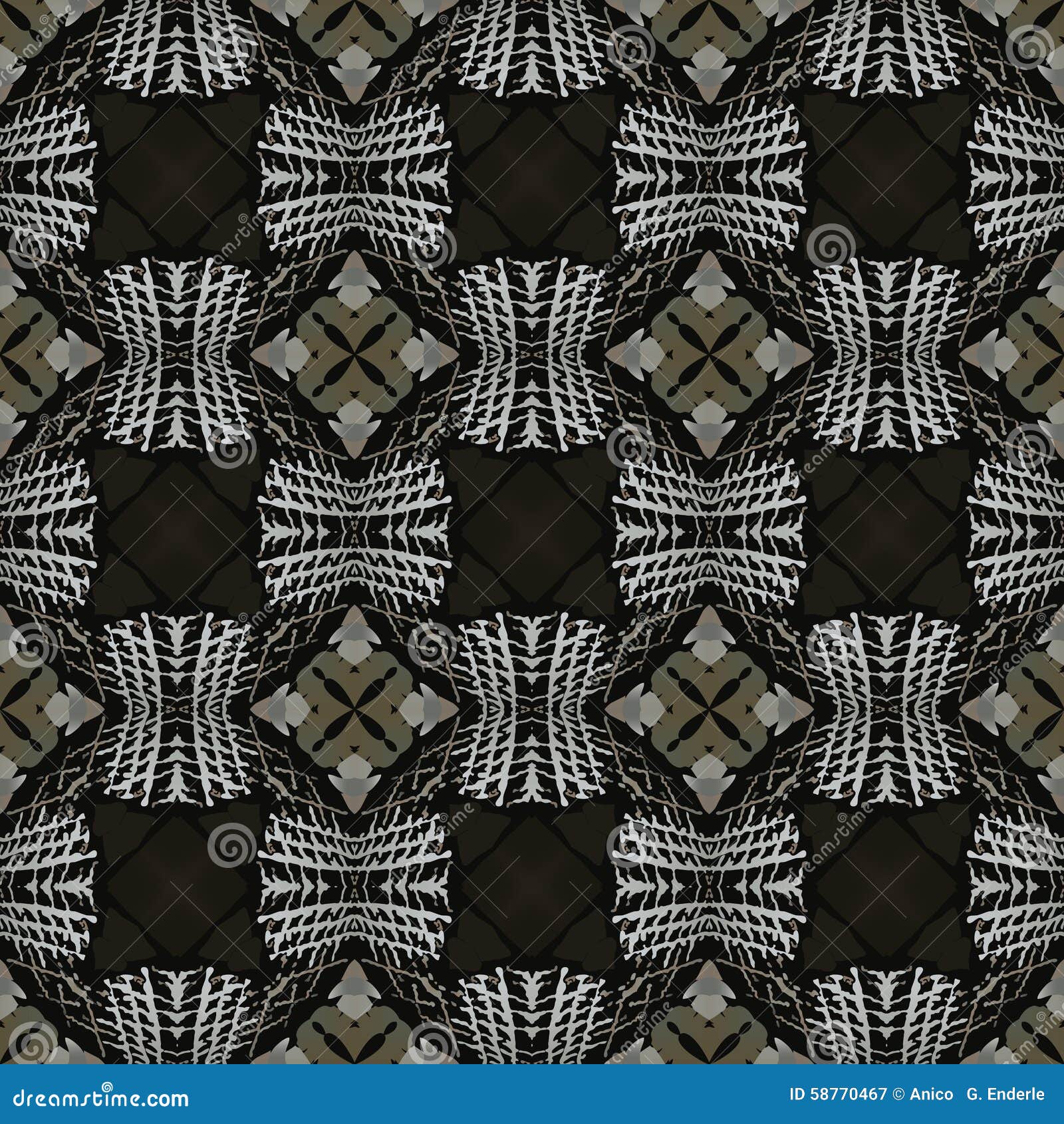 Seamless Pattern with Abstract Motives. Stock Illustration ...