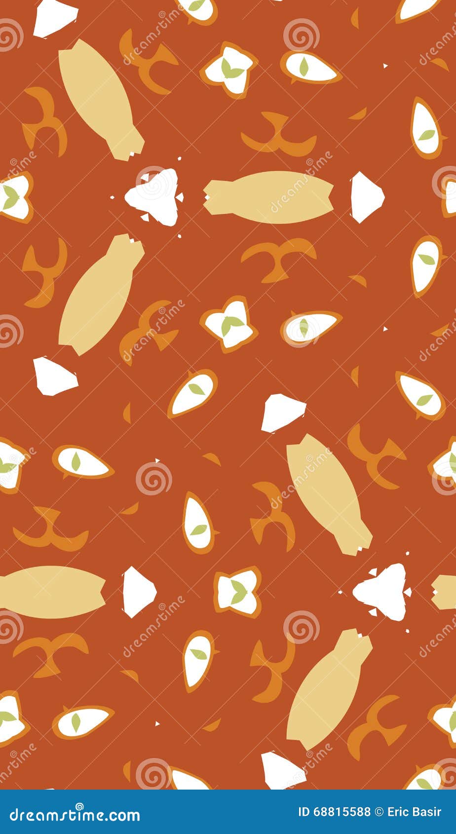 Seamless Pattern of Abstract Odd Shapes Stock Illustration ...