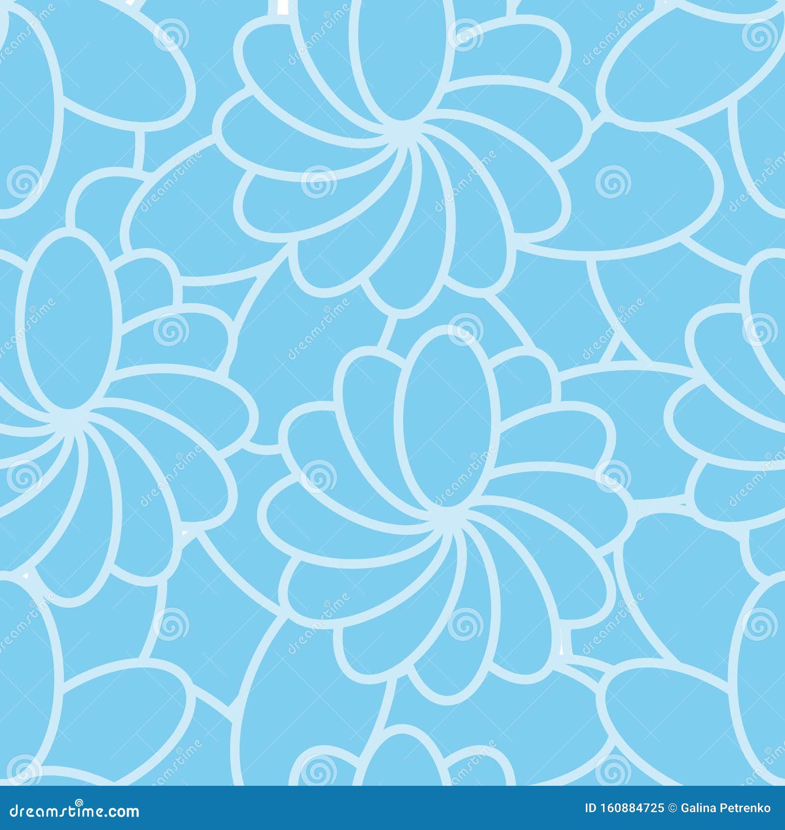 Seamless Pattern in Abstract Pastel Blue Colors Vector Illustration for ...