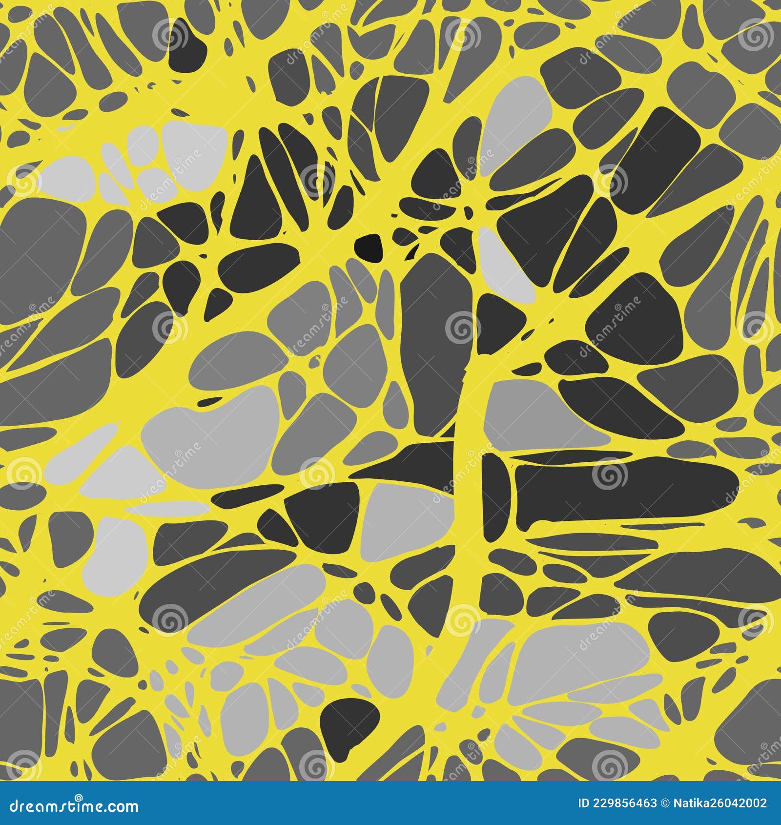 Seamless Pattern with Abstract Patterns, Lines. Neuro-graphics. Yellow ...