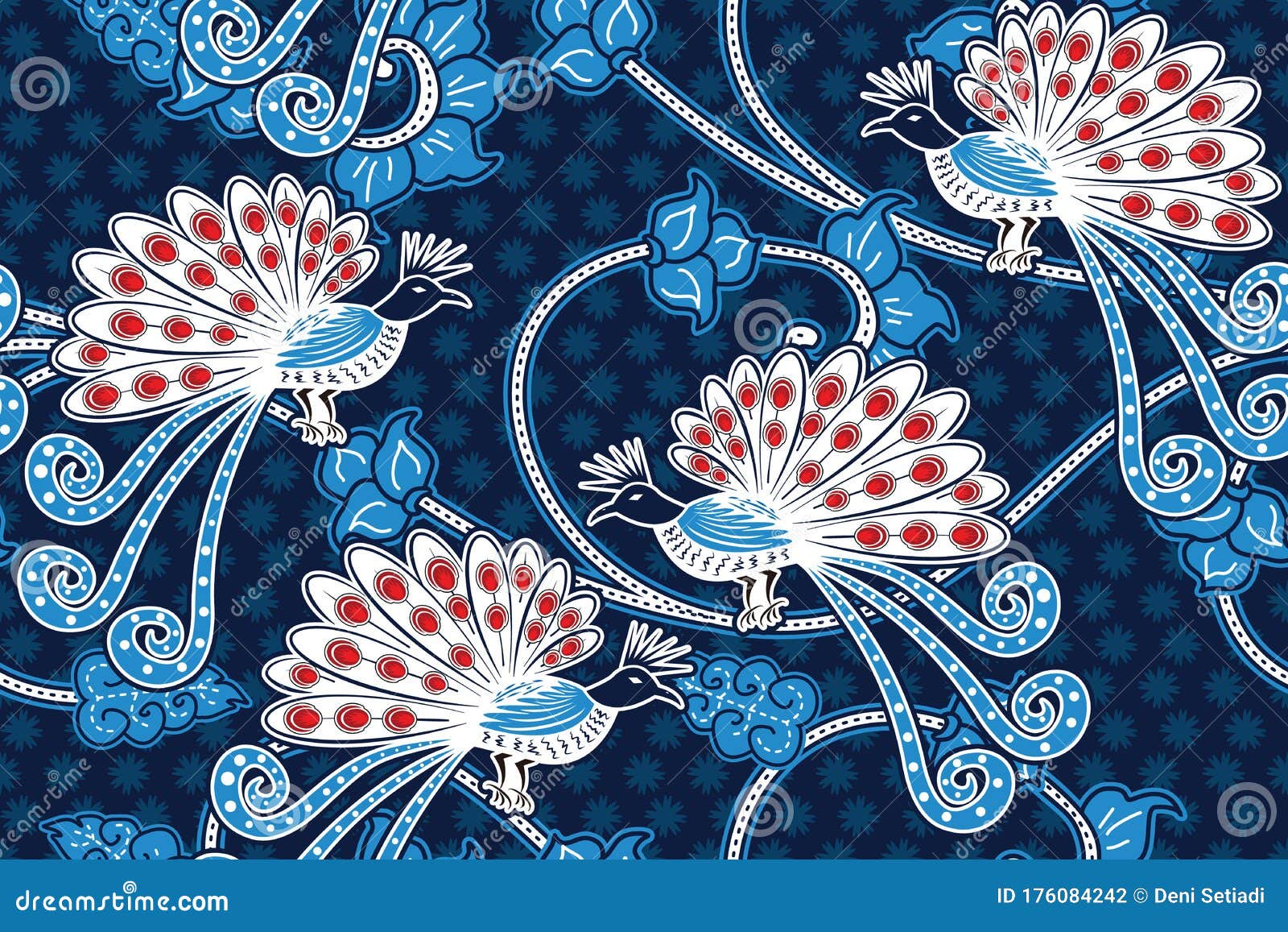 Seamless Pattern with Abstract Peacock Vector Stock Vector ...