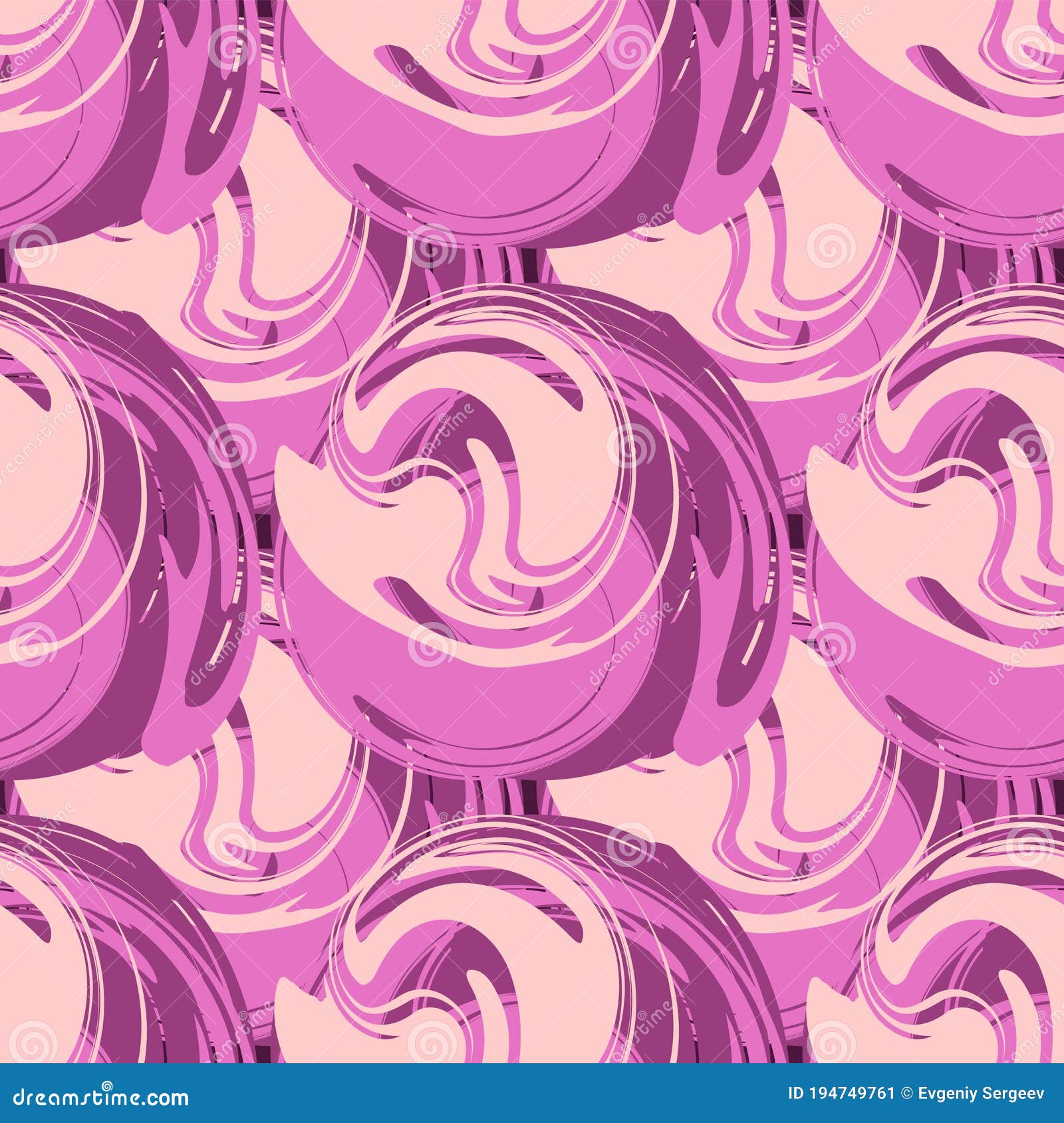 Seamless Pattern Abstract Pink Swirl. Vector Image Stock Vector ...