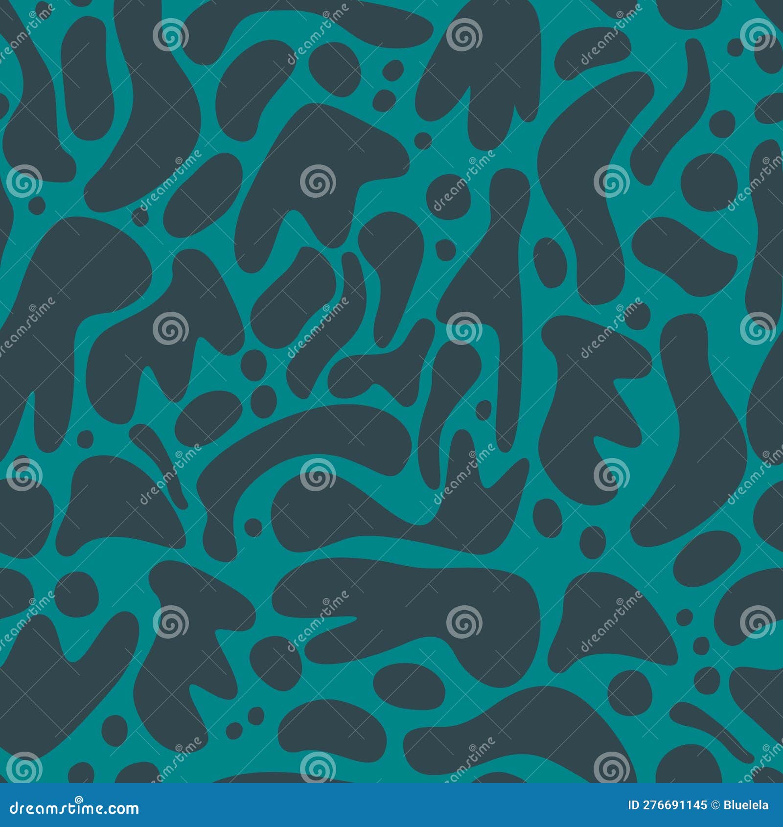 Seamless Pattern with Abstract Shapes in Blue and Green. Colorful ...