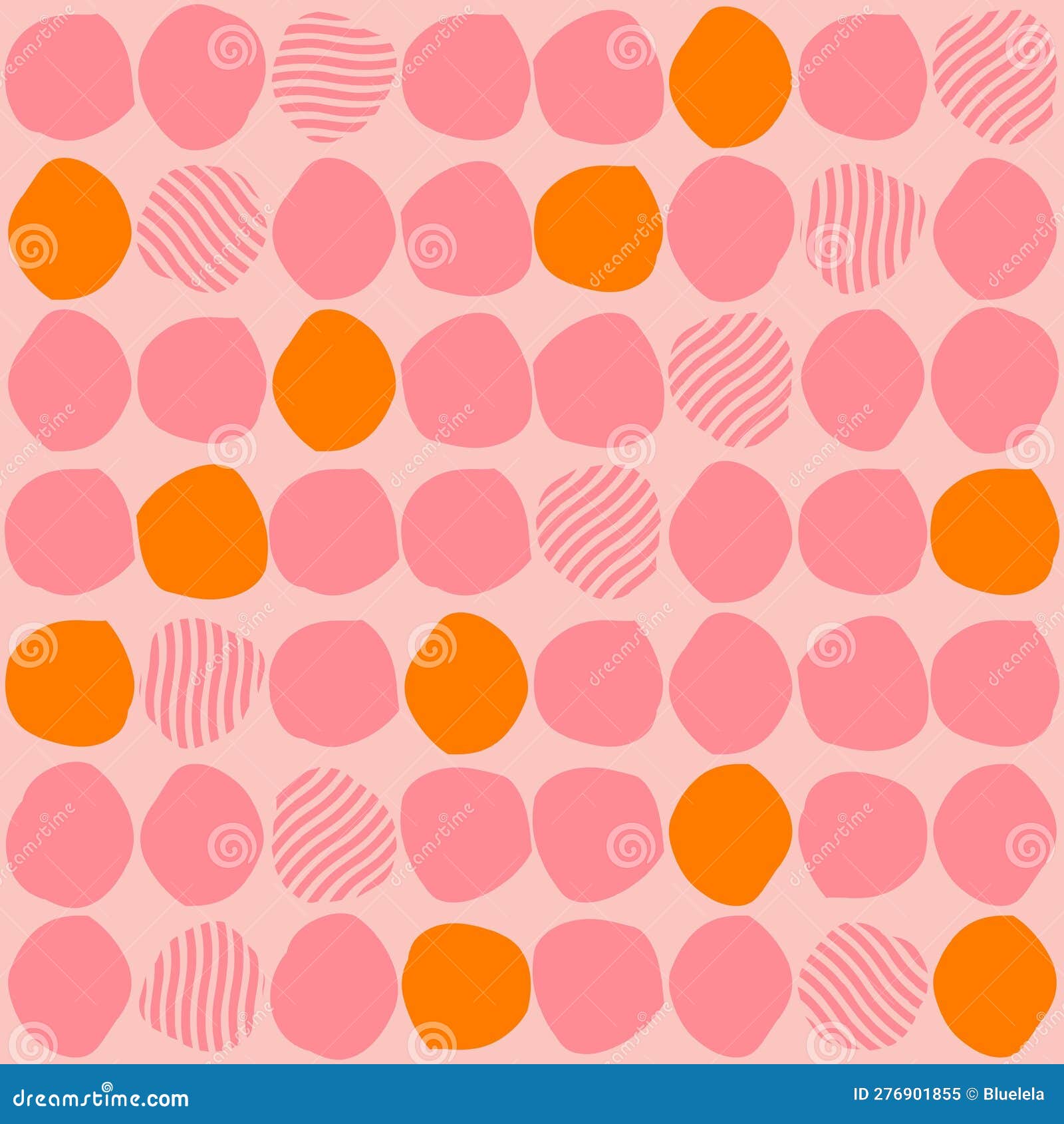 Seamless Pattern with Abstract Shapes in Pink and Orange. Colorful ...