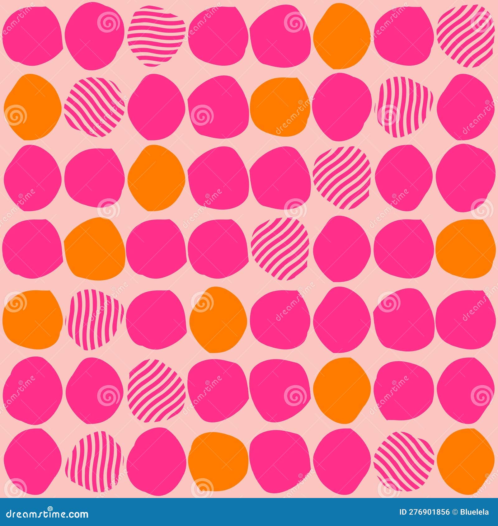 Seamless Pattern with Abstract Shapes in Pink and Orange. Colorful ...