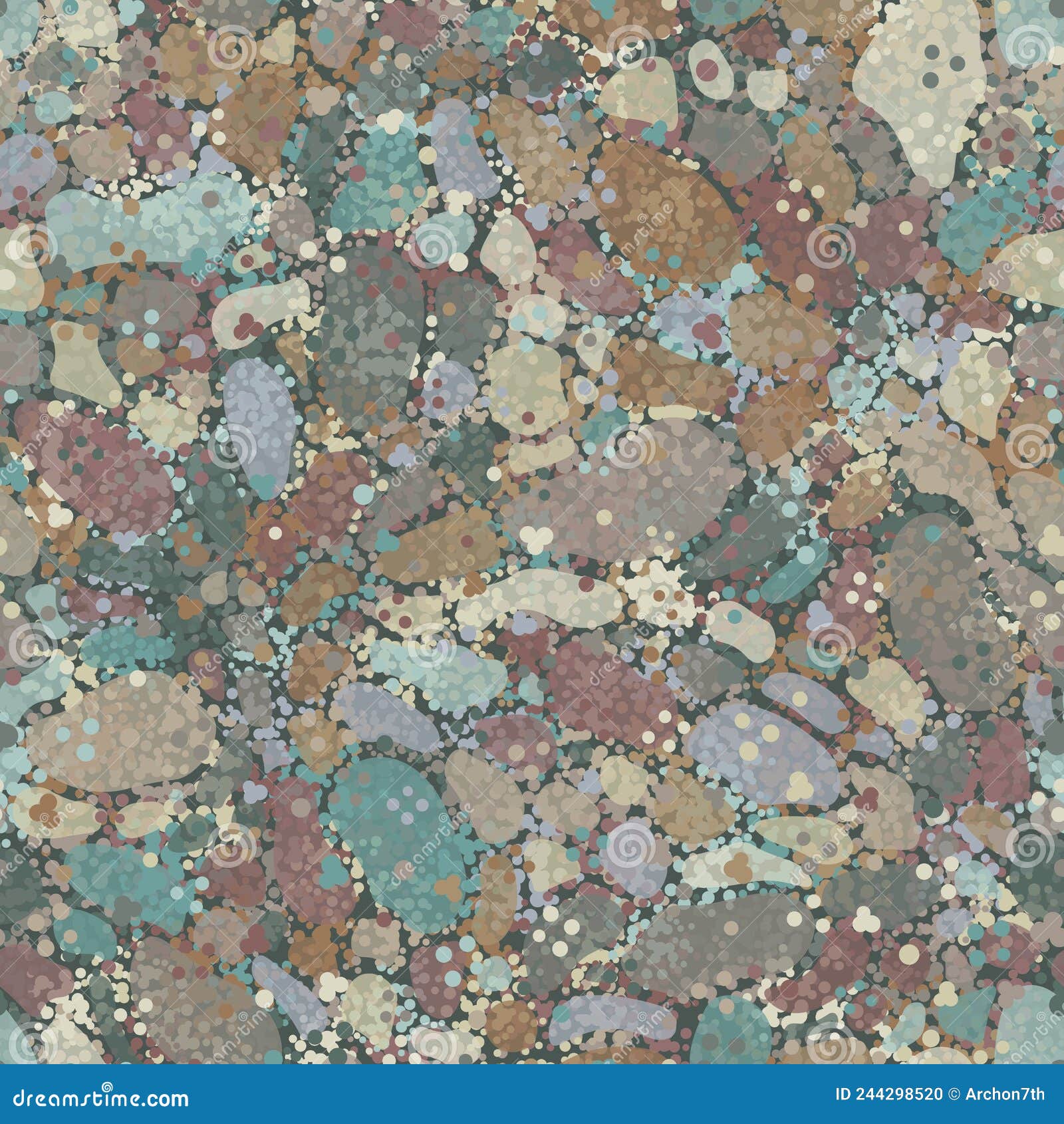 Seamless Pattern with Abstract Spots. Pastel Halftone Neurography ...