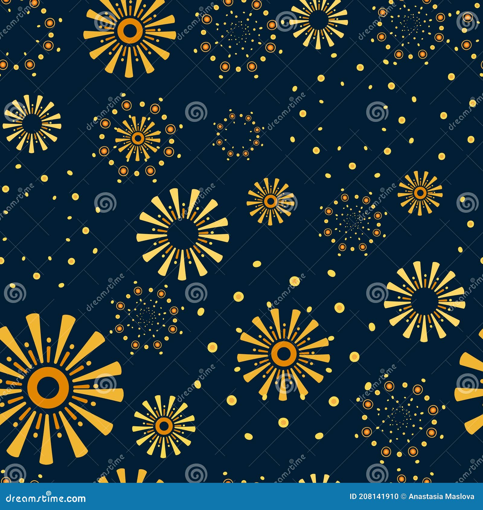 Seamless Pattern of Abstract Sun Rays Six Different Variation Vector ...