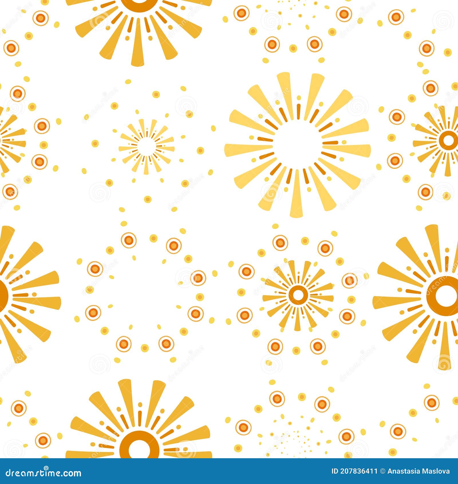Seamless Pattern of Abstract Sun Rays Six Different Variation Vector ...