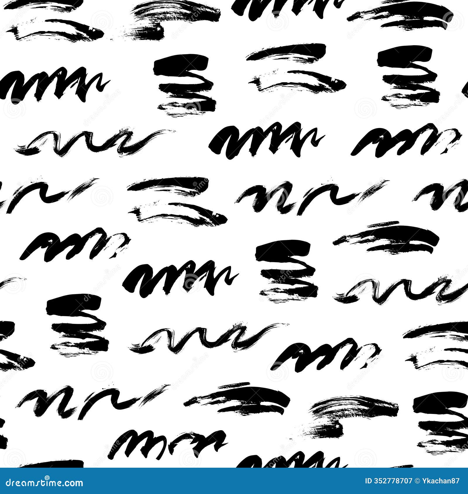 Seamless Pattern with Abstract Textured Strokes and Handwriting ...
